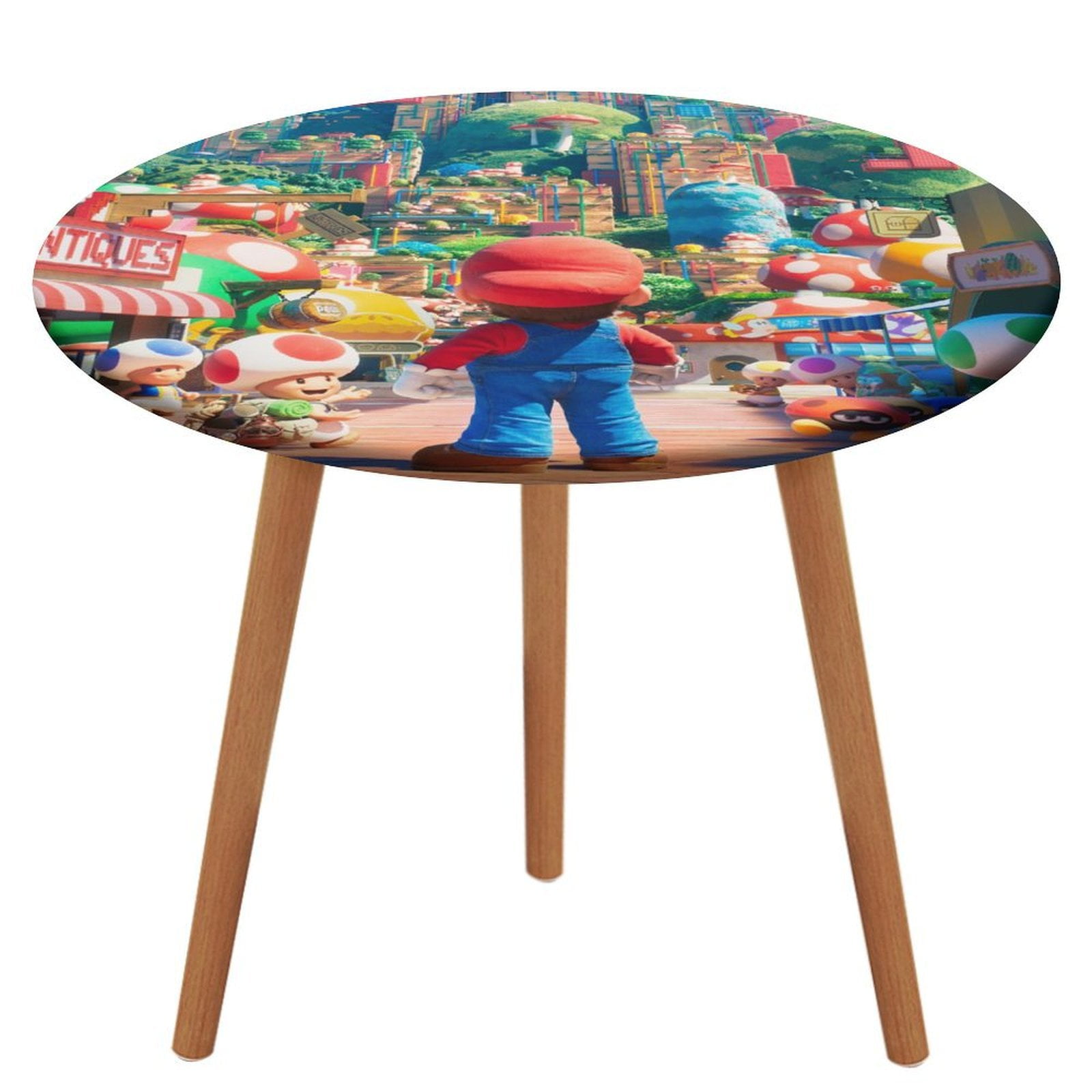 Mario Round Fitted Tablecloth with Elastic Edge,Water-Resistant Picnic ...