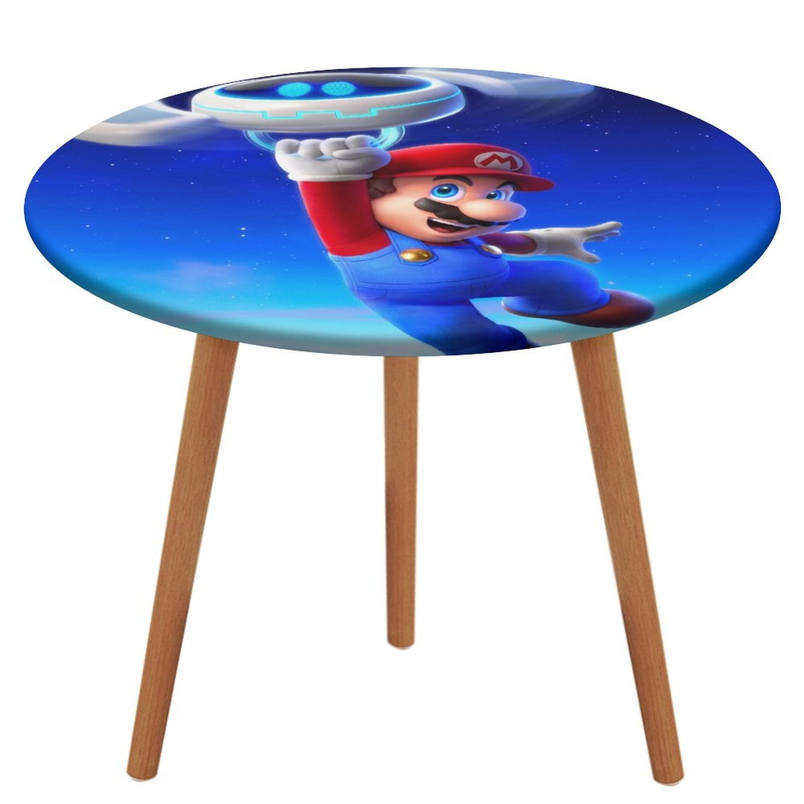 Mario Round Fitted Tablecloth with Elastic Edge,Water-Resistant Picnic ...