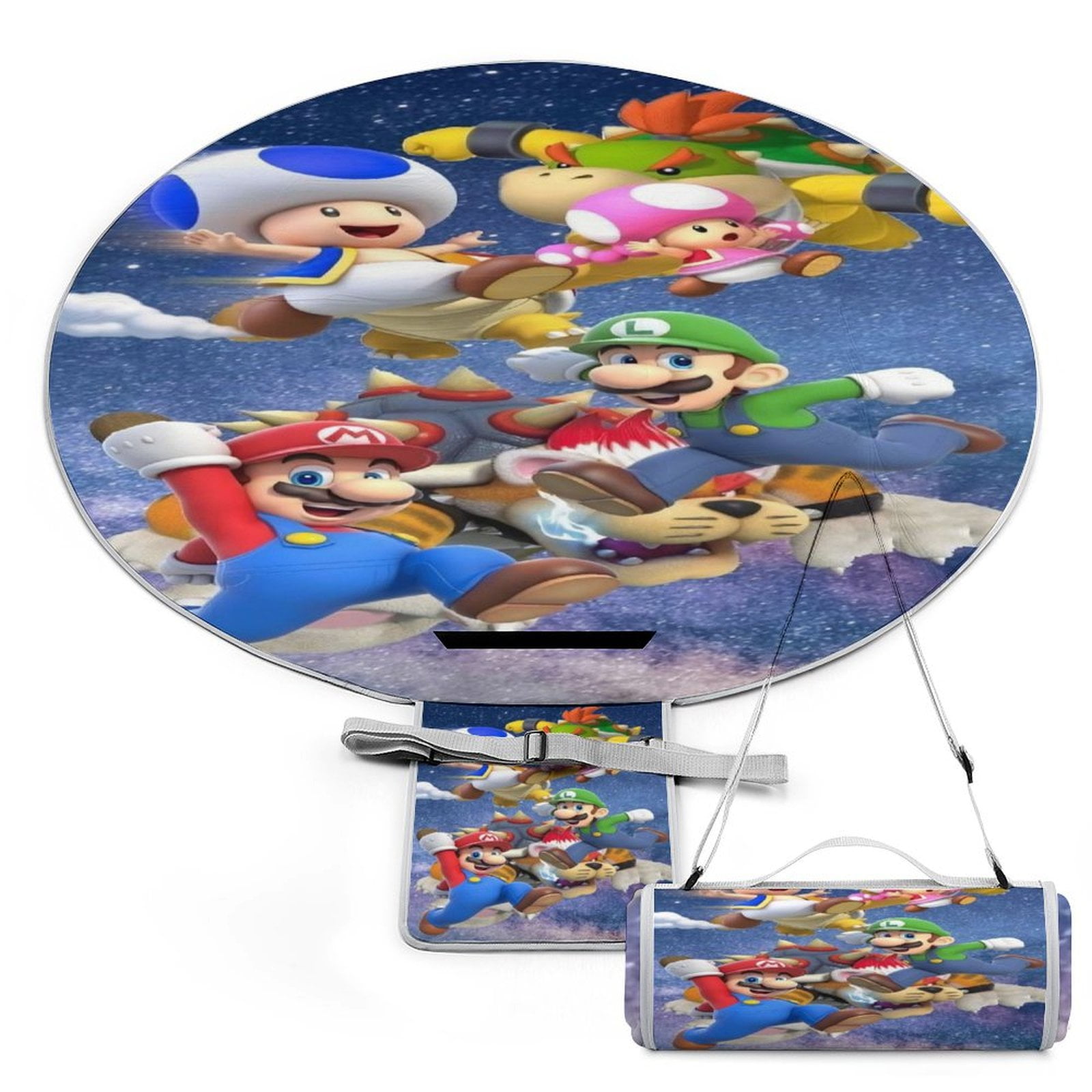 Mario Round Picnic Blanket Portable Large Outdoor Foldable Picnic Mat ...