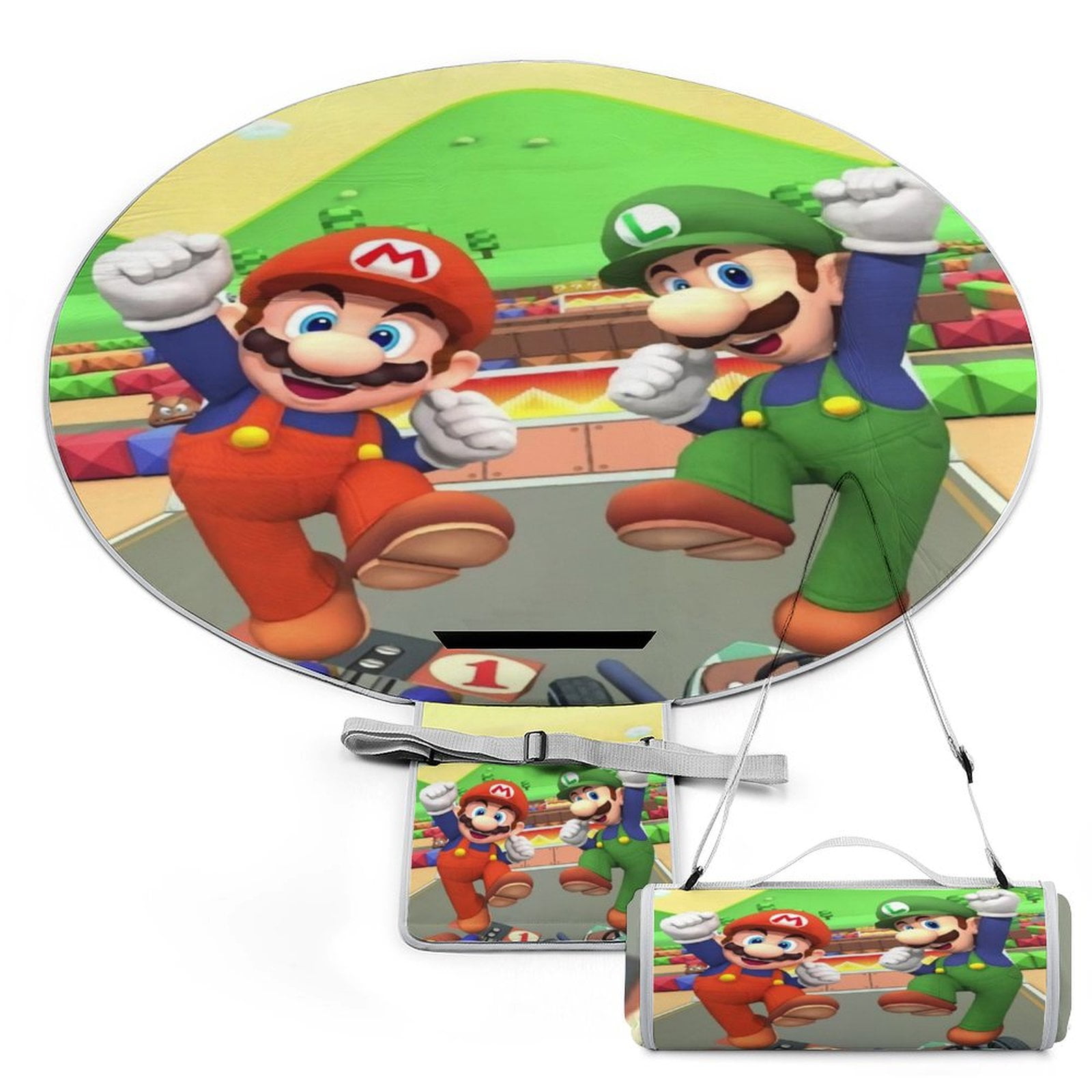 Mario Round Picnic Blanket Portable Large Outdoor Foldable Picnic Mat ...