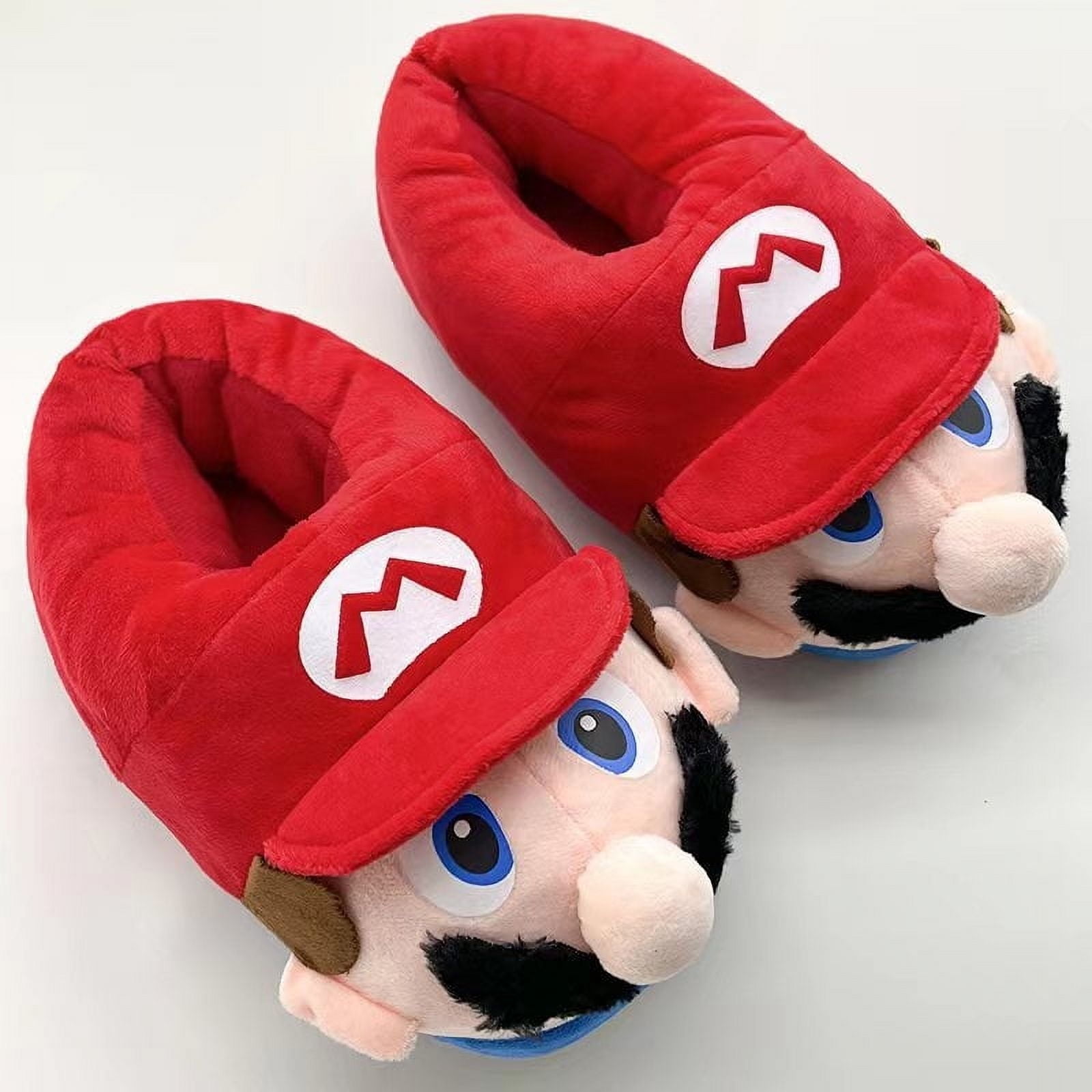 Mario Slippers Comfy Plush Slip-On House Slipper for Indoor Soft Furry ...