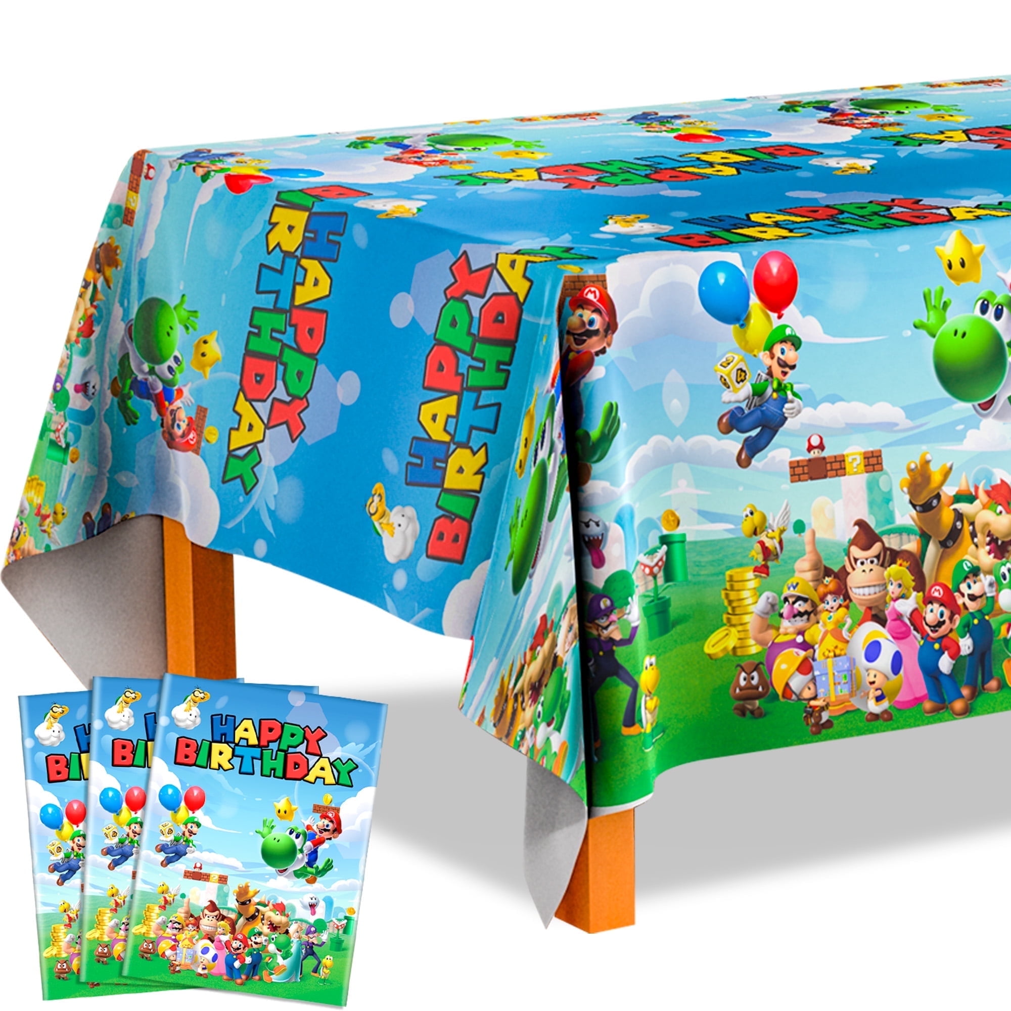 Mario Tablecloth, 3pcs Super Mario Tablecloth & Mario Kart Tablecloth ...