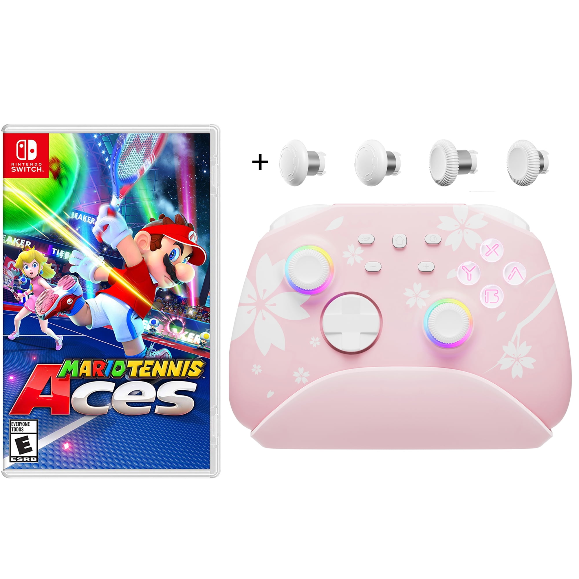 Mario Tennis Aces Game Disc and Upgraded Switch Pro Controller for Nintendo Switch/PC/IOS ...
