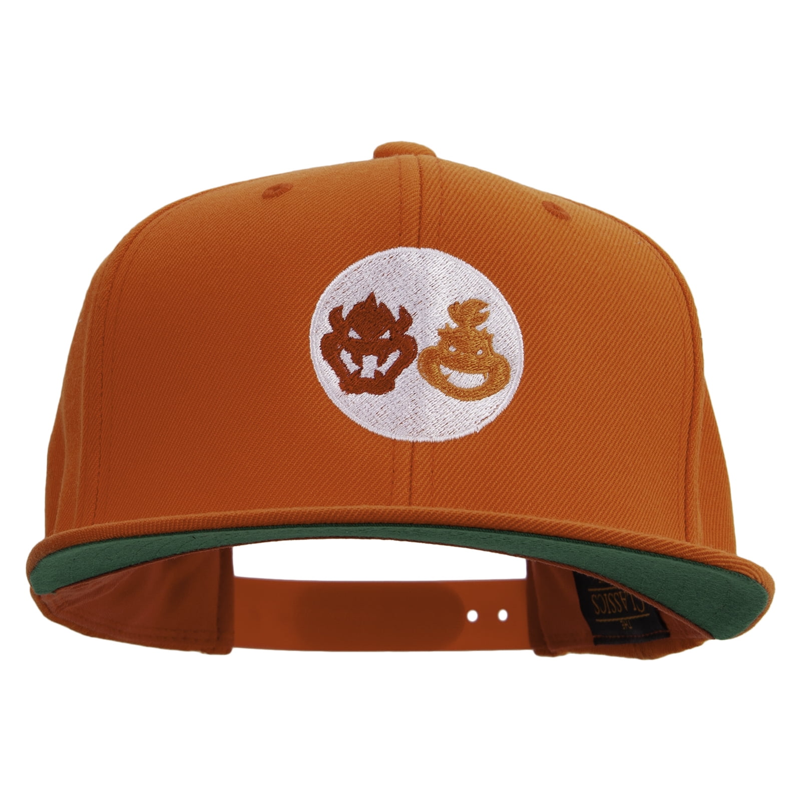 Mario The Bowsers Embroidered Wool Blend Prostyle Snapback Cap - Orange ...