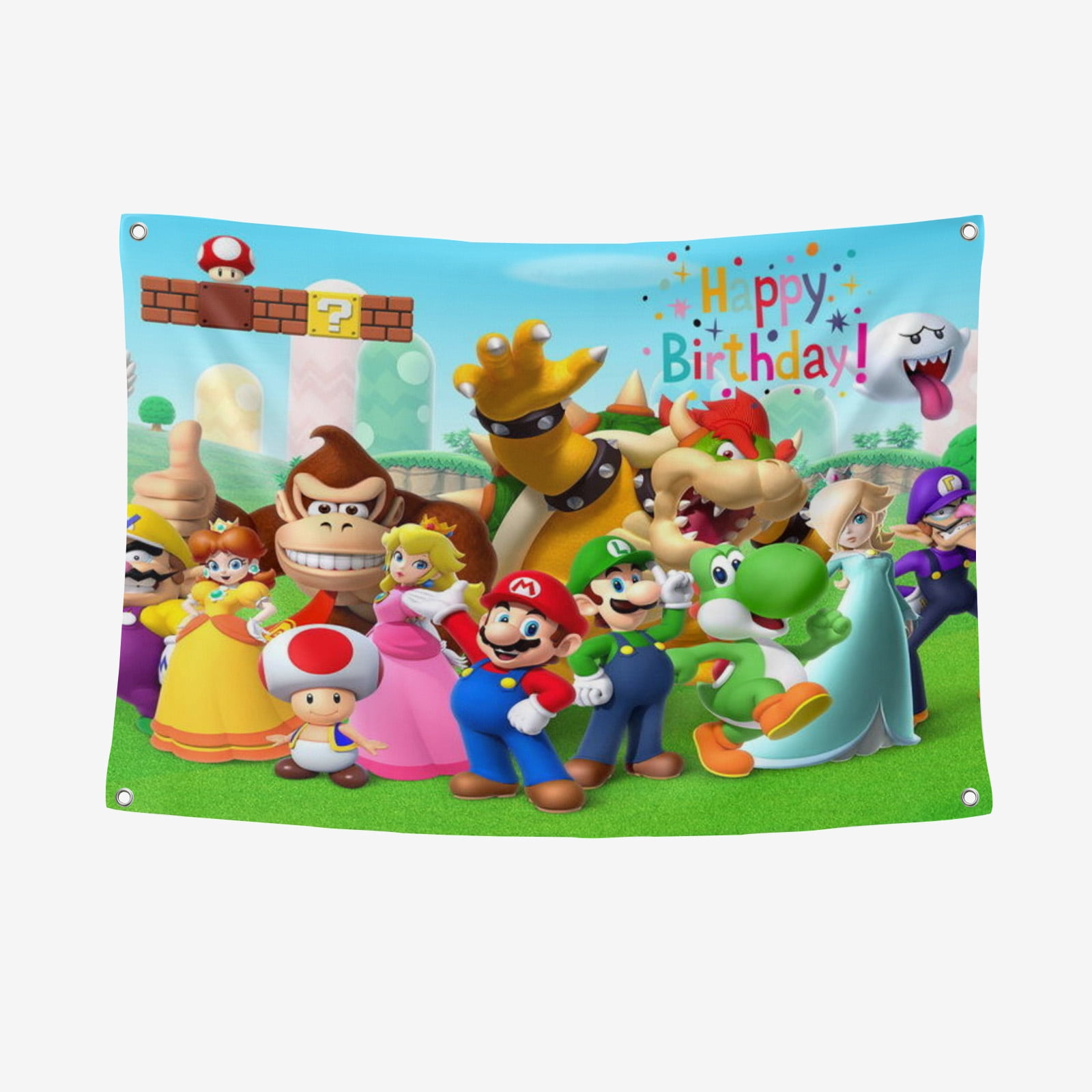 Mario Theme Party Supplies Banner Background Backdrop 3.28*4.92FT/100 ...