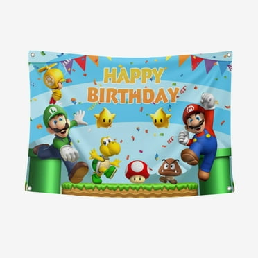 Super Mario Bros Backdrop,Mario Birthday Party Banner Background for ...