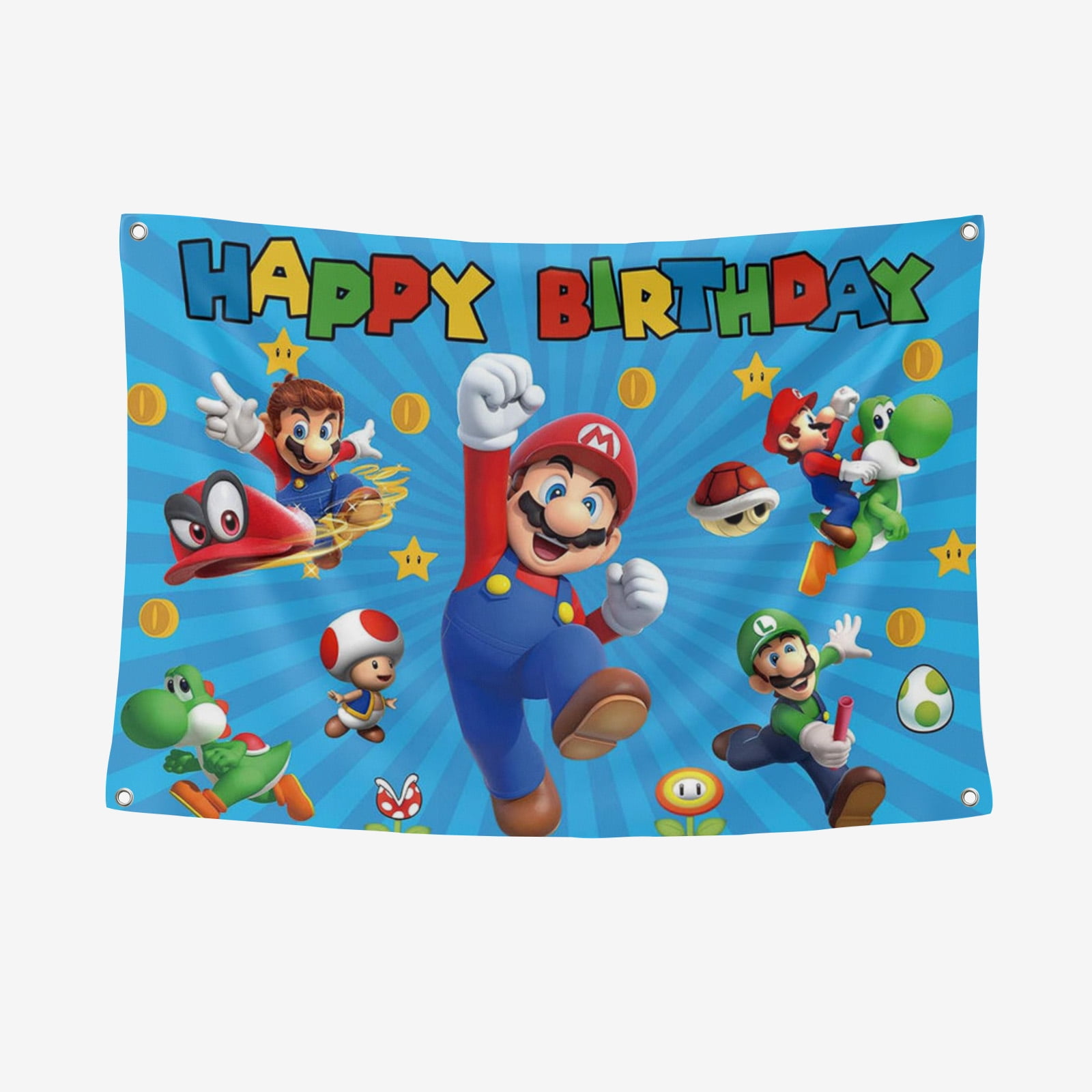 Mario Theme Party Supplies Banner Background Backdrop 31.5*47.2IN/80 ...