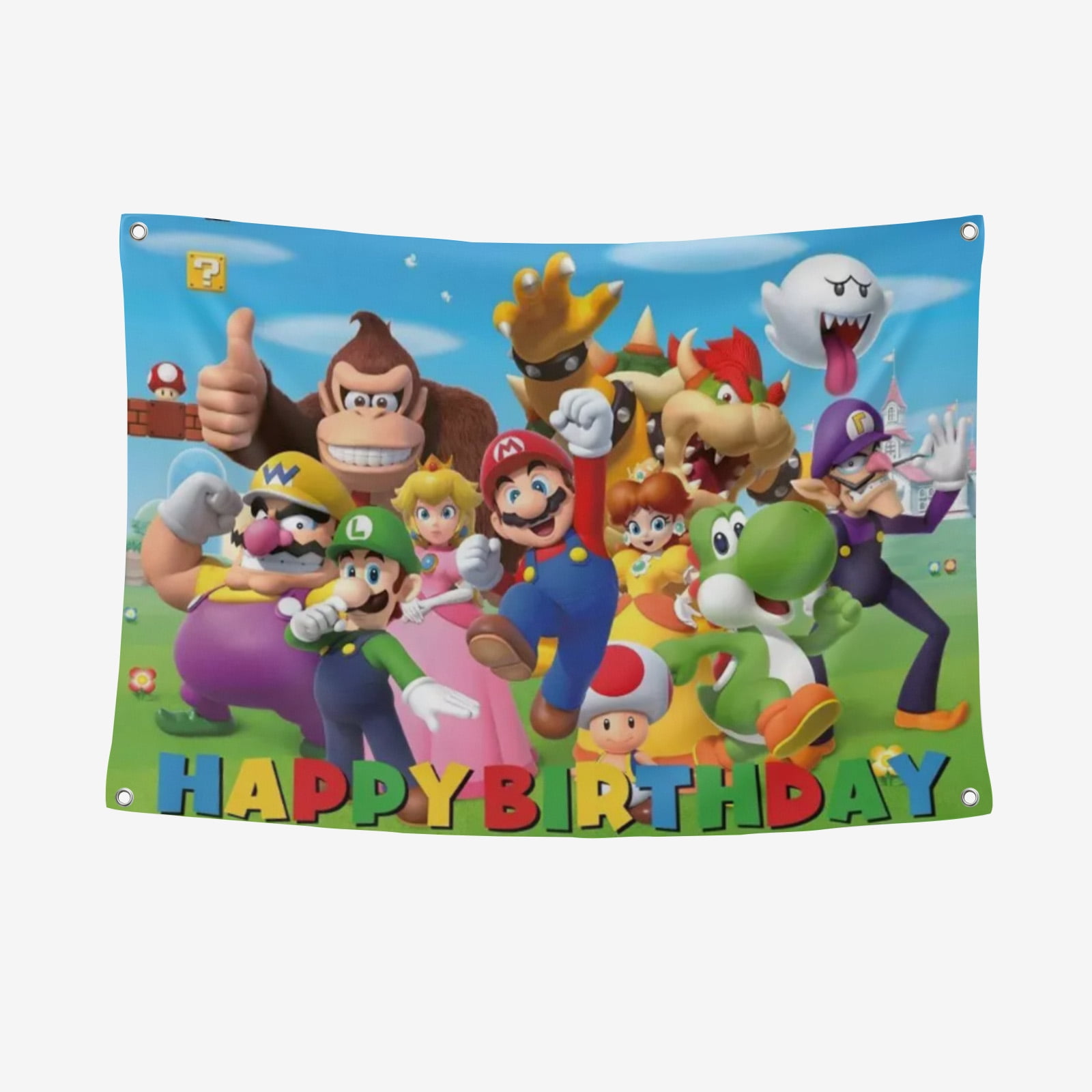 Mario Theme Party Supplies Banner Background Backdrop 31.5*47.2IN/80 ...