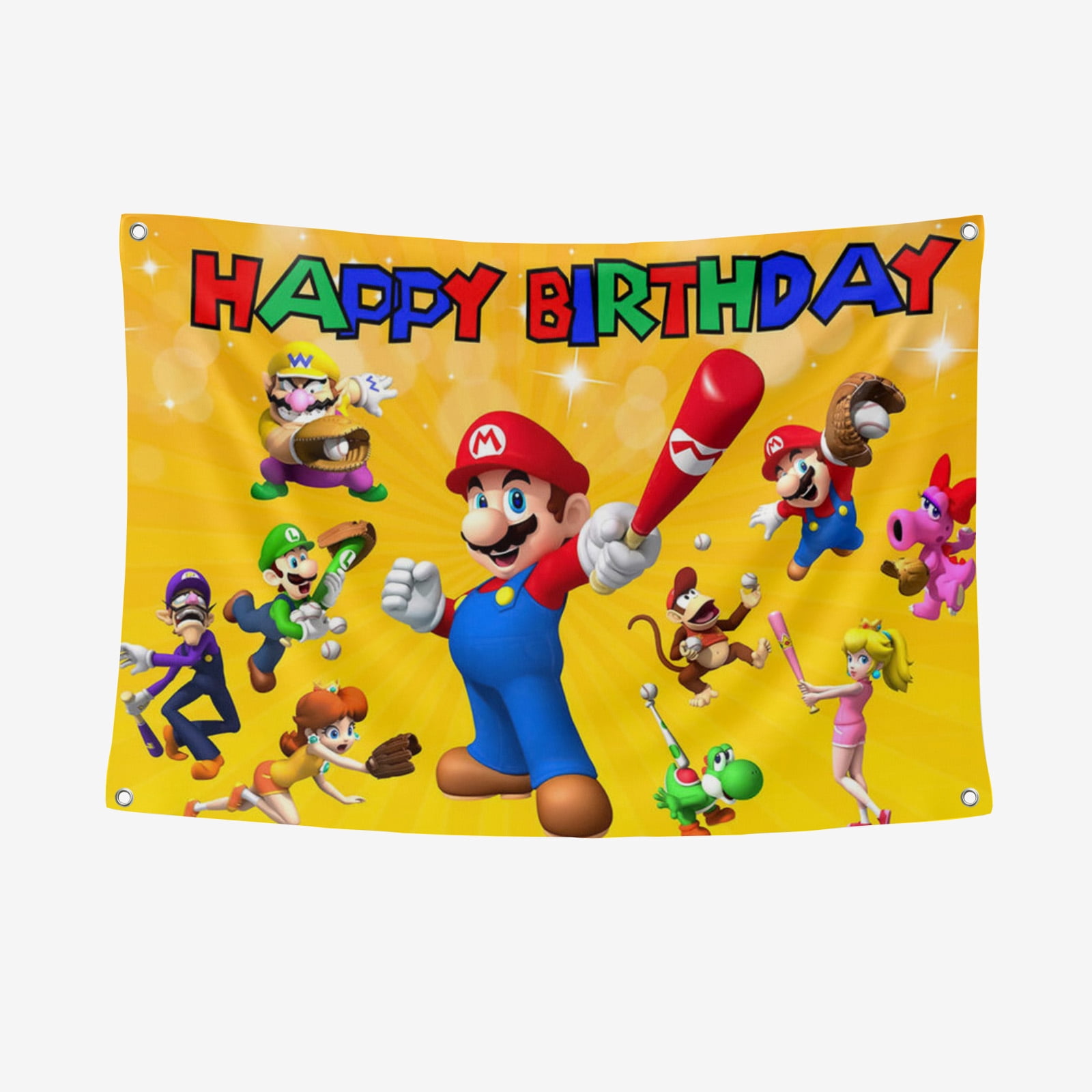 Mario Theme Party Supplies Banner Background Backdrop 31.5*47.2IN/80 ...