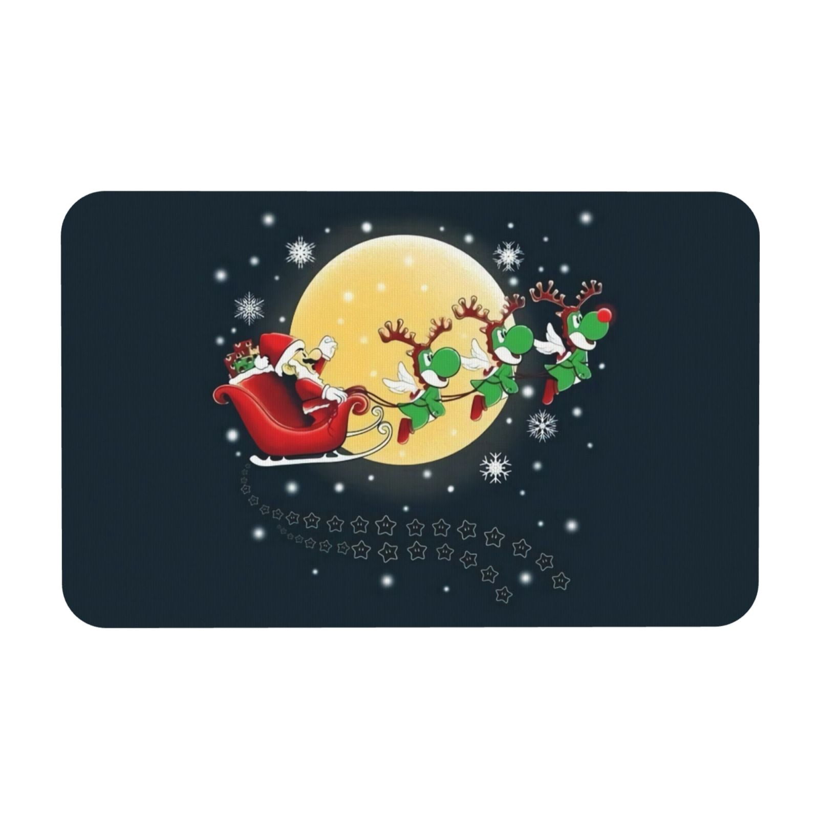 Mario & Yoshi - Happy Holidays Bath Mat,Diatomite Bath Mat,Super ...
