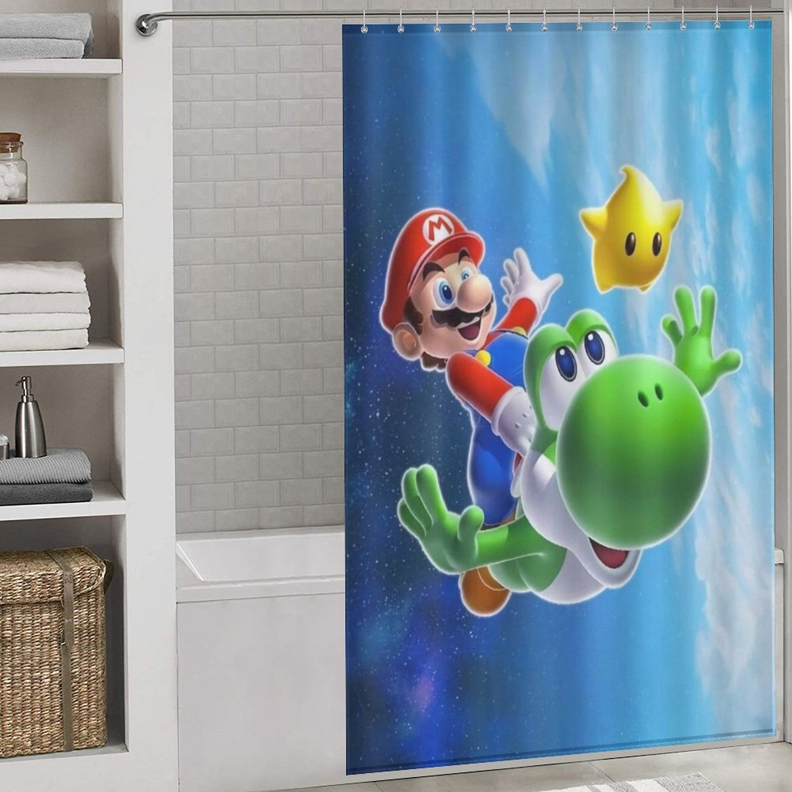 Mario Yoshi Shower Curtains for Bathroom,Shower Curtain,Cartoon Bath ...