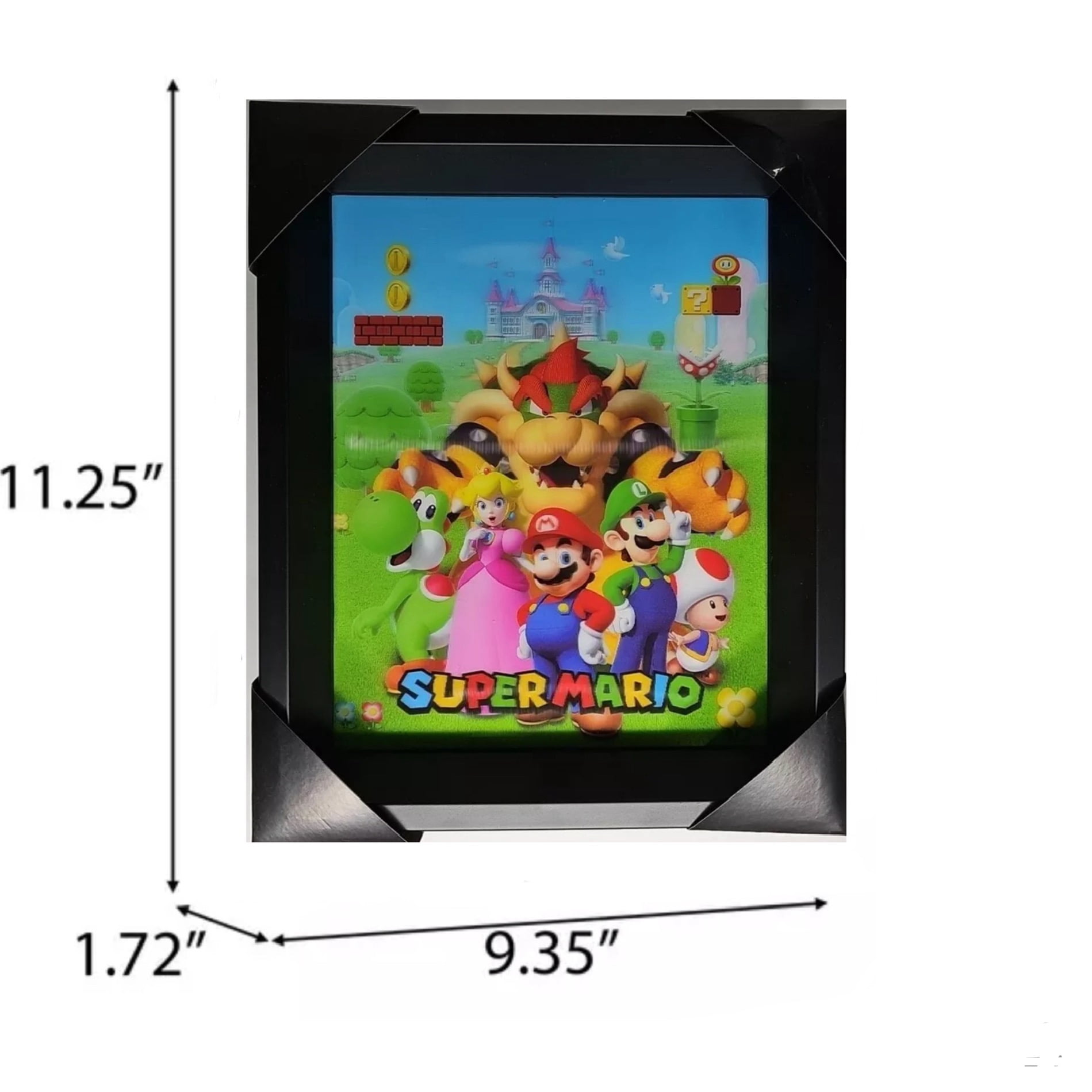 Mario and Friends 9-in x 11-in 3D Lenticular Shadow Box - Walmart.com