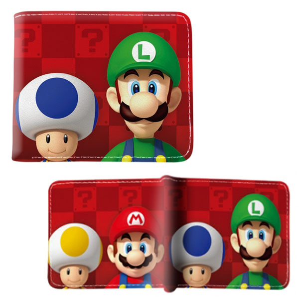 Mario and Luigi with Toad - Super Mario Bros. 4x5" Bi-Fold Wallet ...