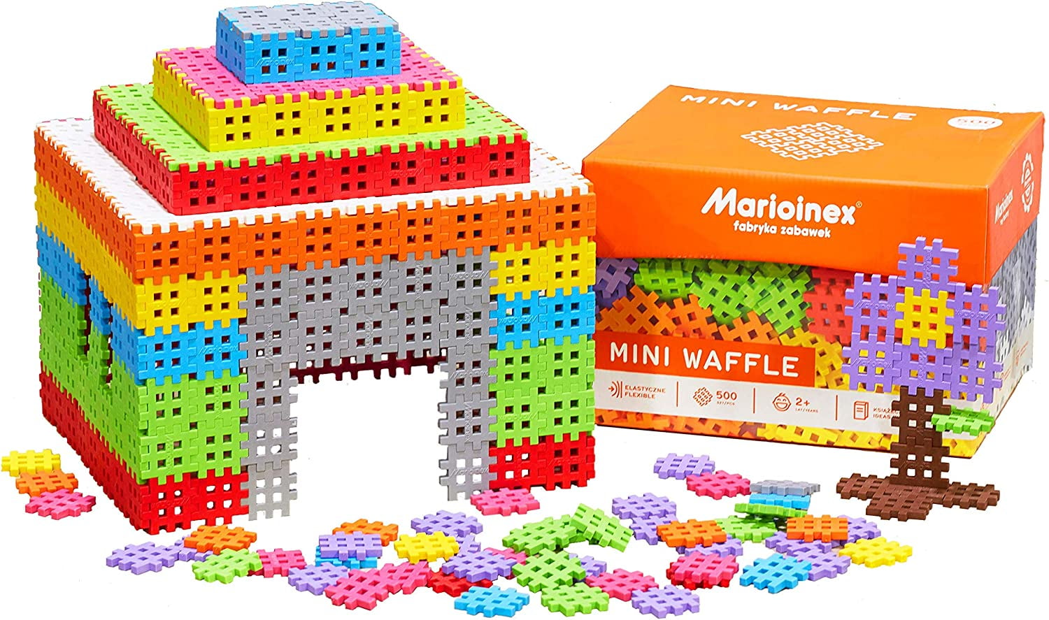 Marioinex 902141 Mini Waffle, Set of 500 Pieces, Multi-Colour - Walmart.com