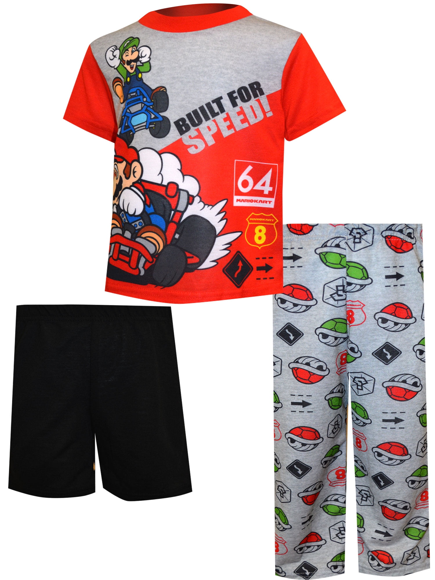 Mariokart 8 Boys MARIOKART Built for Speed Lightweight 3 piece Pajamas ...