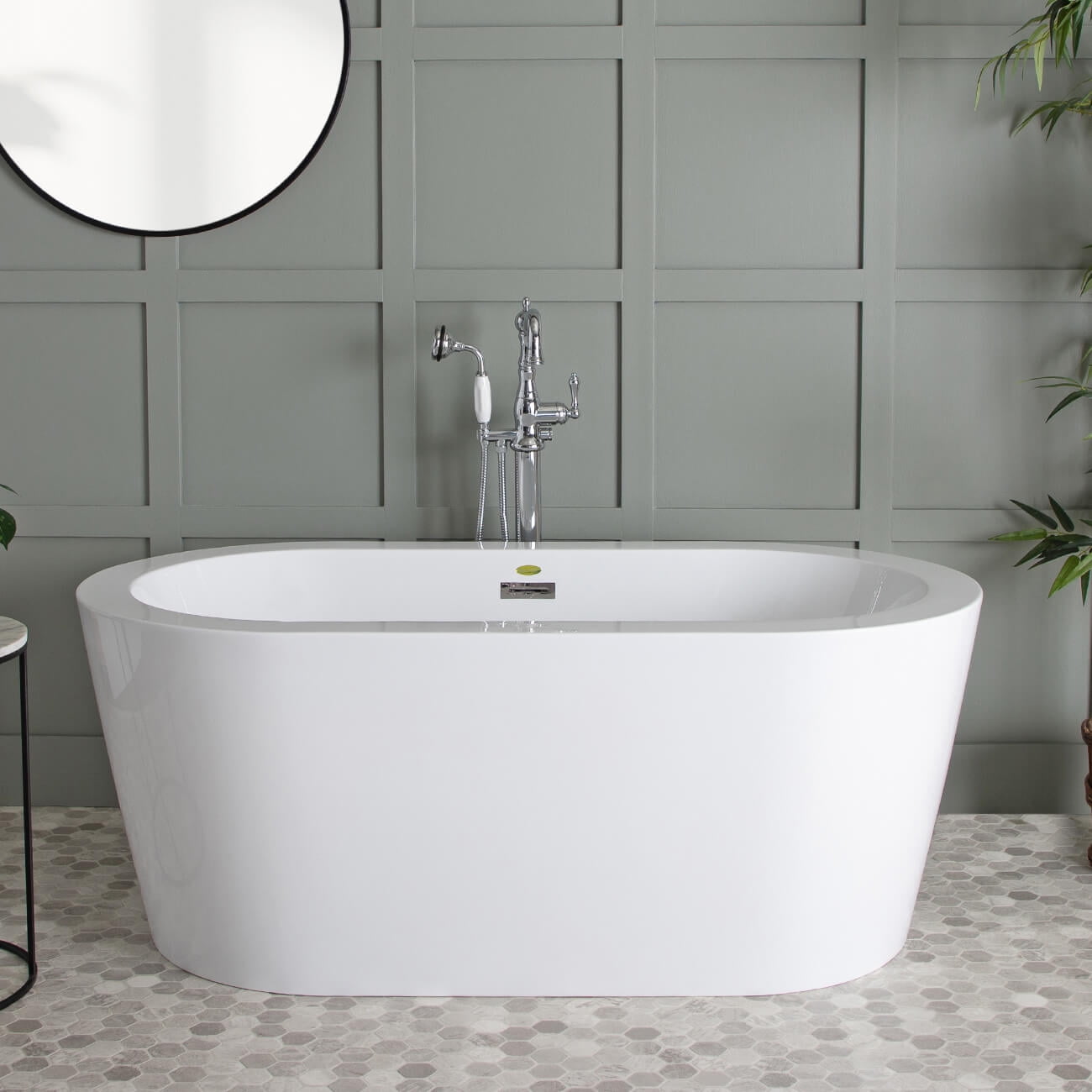 Marion 70 Inch Acrylic Double Ended Freestanding Tub - No Faucet ...