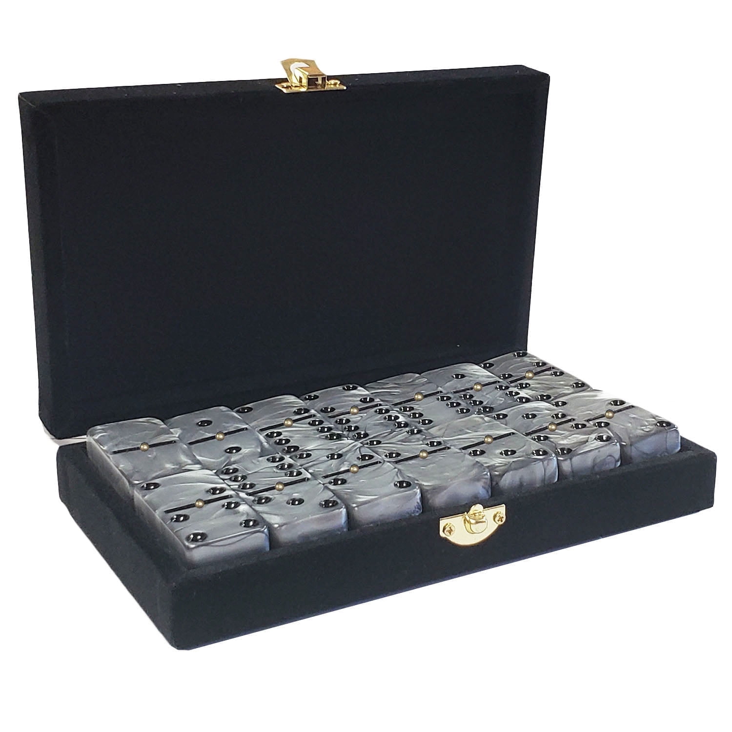 Marion & Co. Domino Double Six Silver Jumbo Tournament Domino with ...