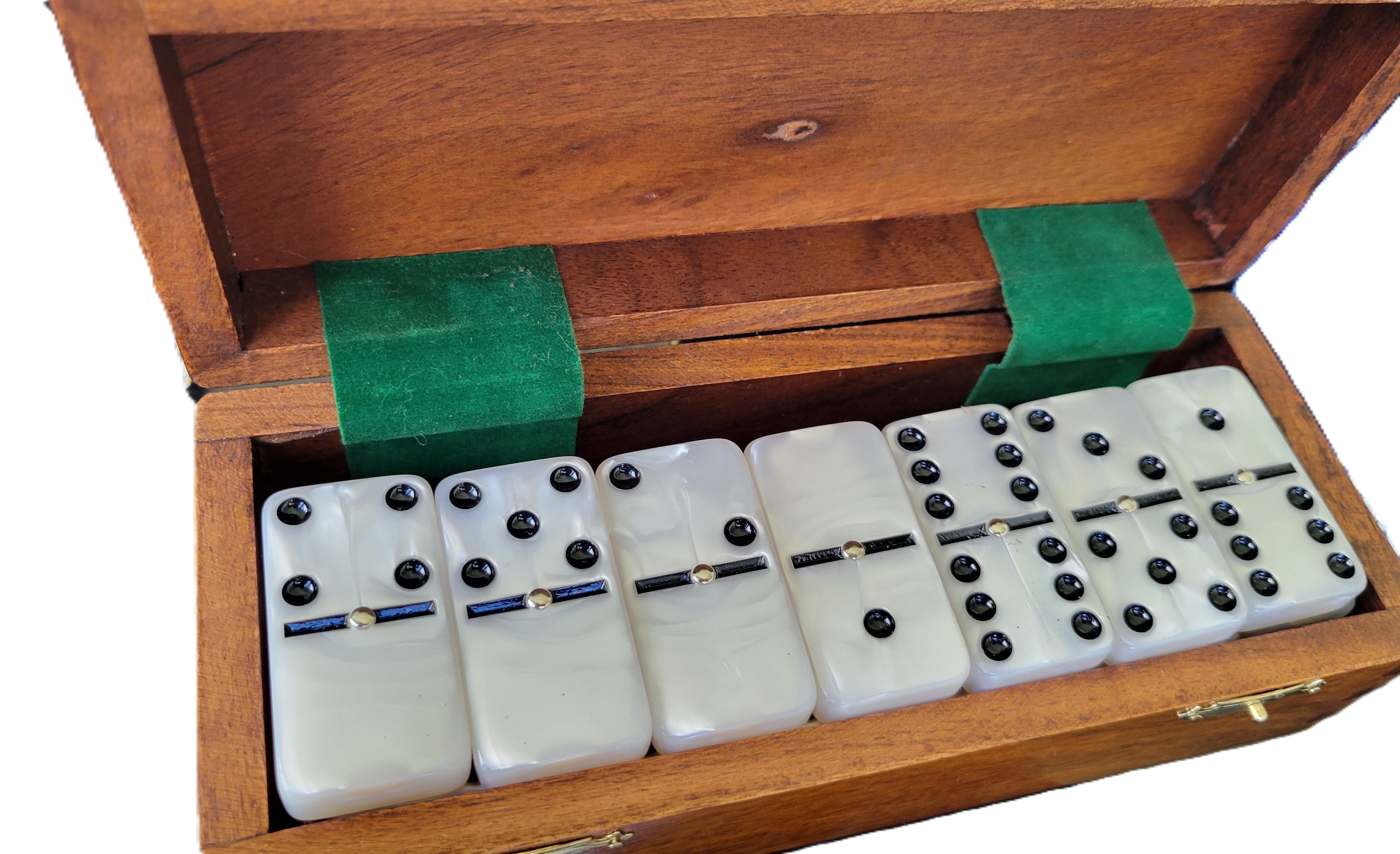 Marion & Co. Domino Double Six White Marbleized Tiles Jumbo Tournament ...