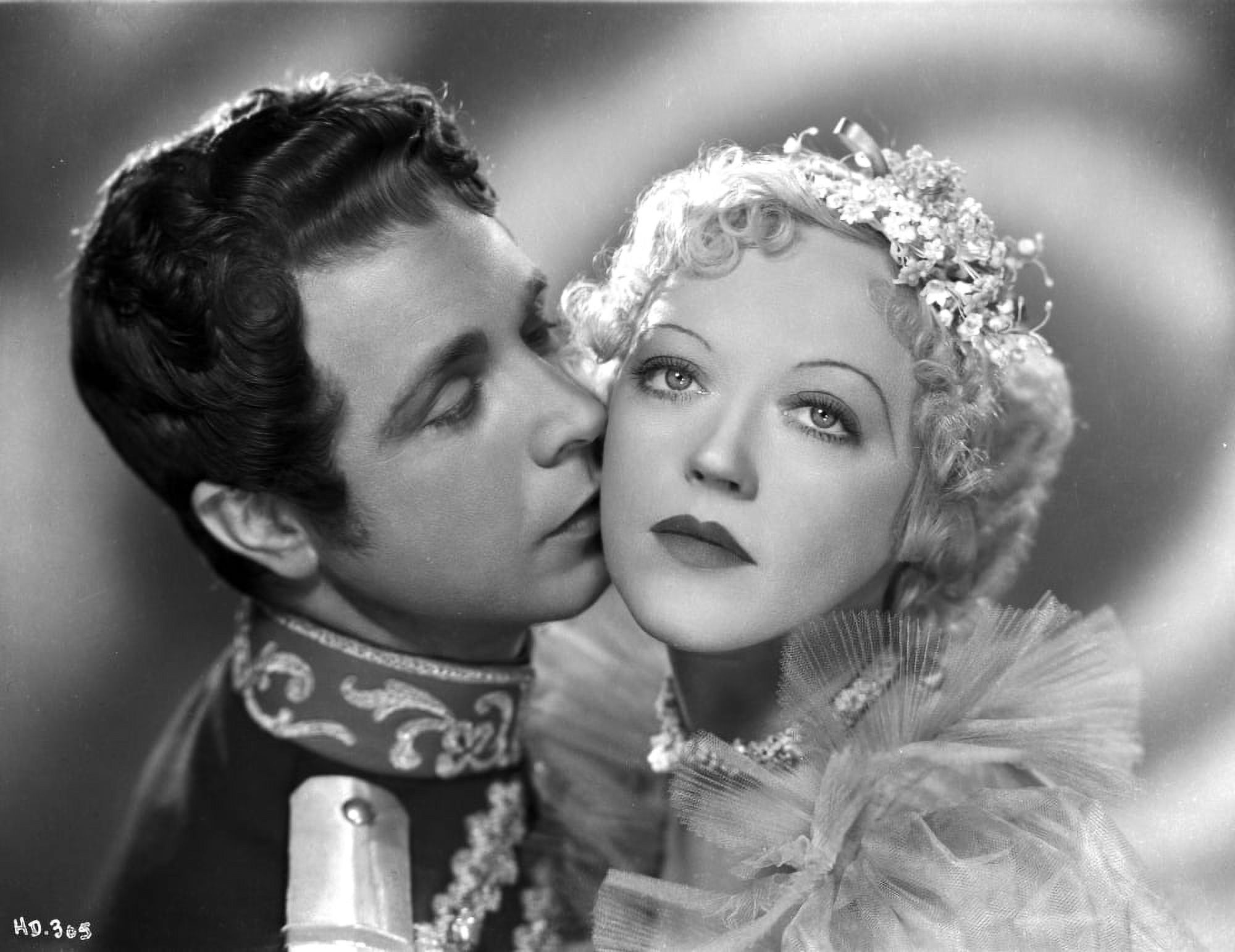 Marion Davies Kissed By A Man in Prince Outfit in Black and White Photo ...