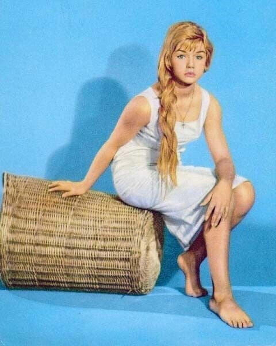 Marion Michael sits on wicker basket 1956 Liane Jungle Goddess 24x30 ...