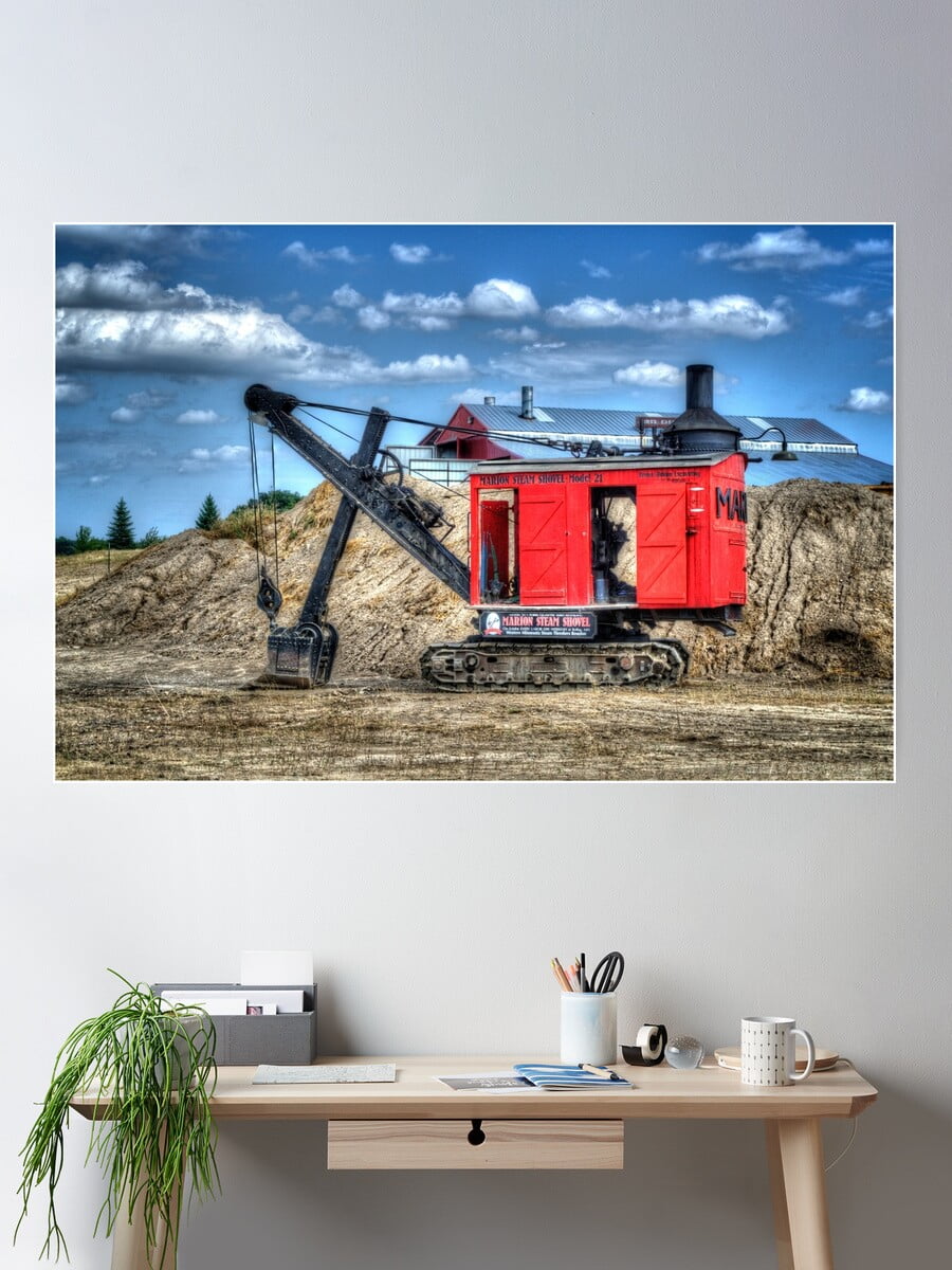 Marion Steam Shovel Artistic View Poster Wall Art, Modern Wall Decor ...