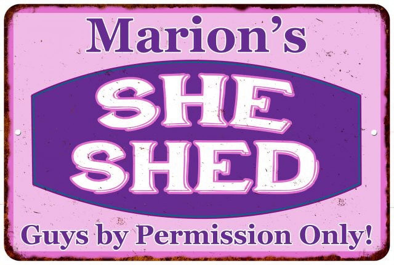 Marion's Purple & Pink SHE SHED Vintage Sign 12x18 Woman Wall Décor ...