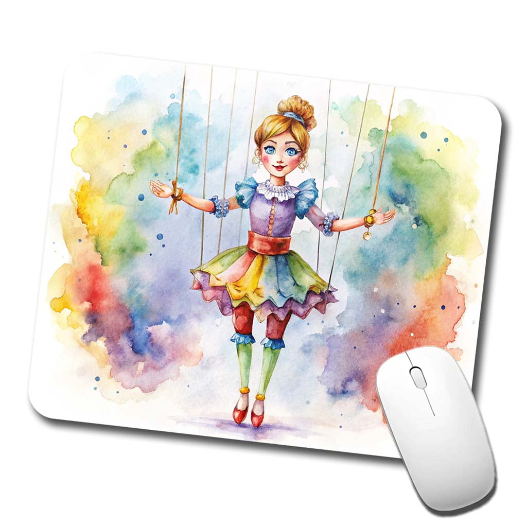 Marionette Puppet on Strings Watercolor Mouse Pad Low Profile Gaming ...