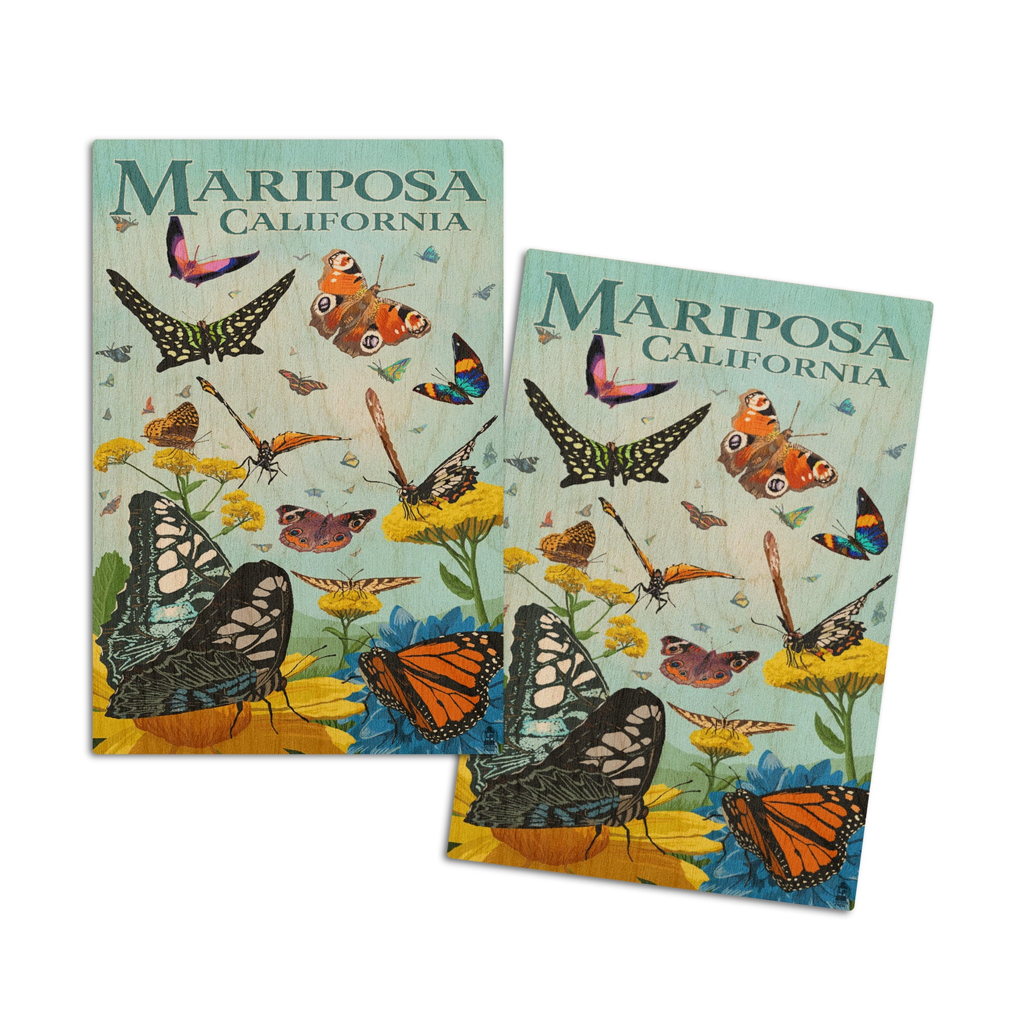 Mariposa, California, Butterfly Garden (4x6 Birch Wood Postcards, 2 ...