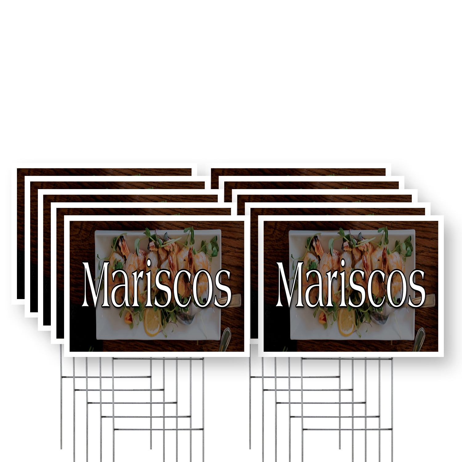Mariscos Yard Sign 10 Pack of 18 Inch x 24 Inch Single Sided ...