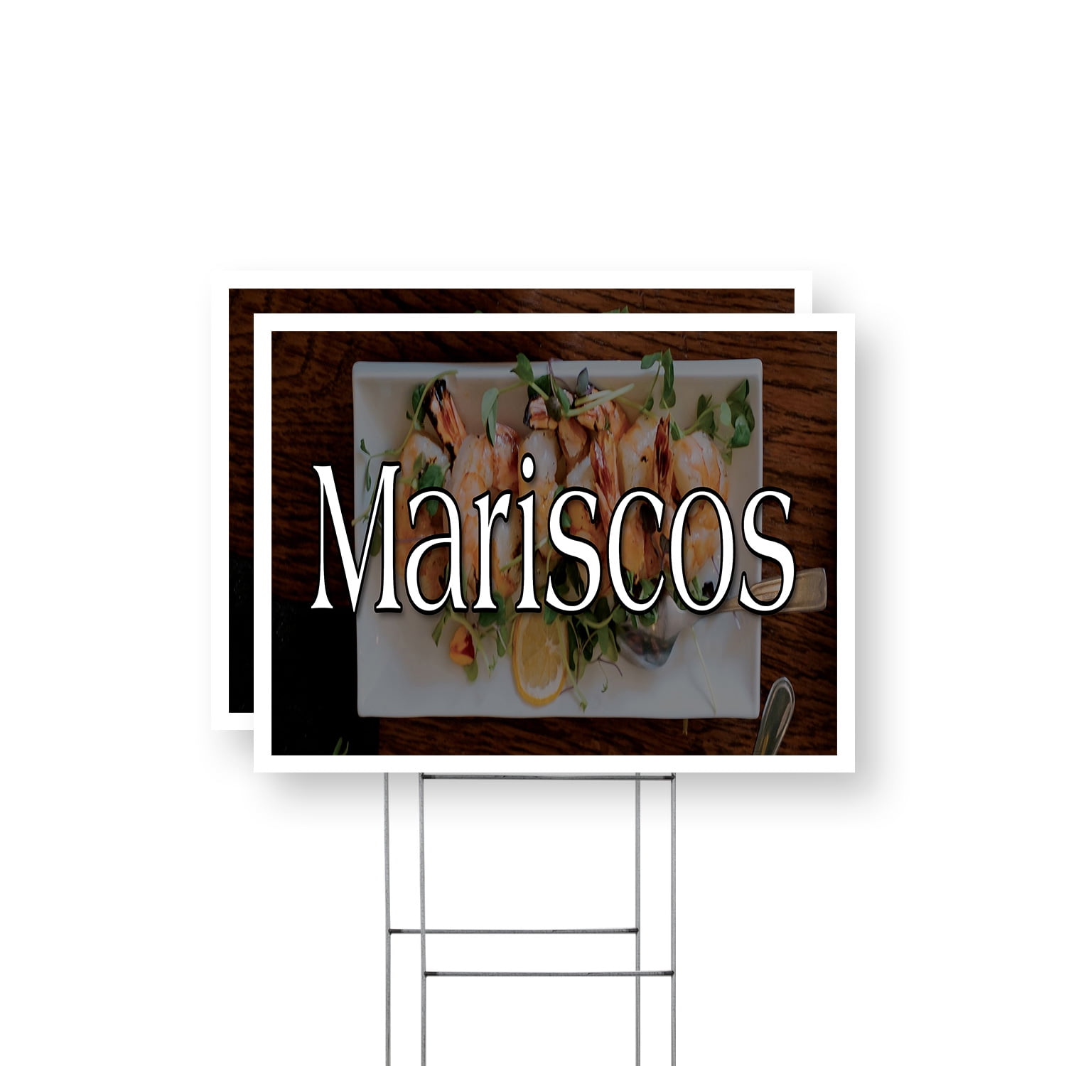 Mariscos Yard Sign 2 Pack of 12 Inch x 16 Inch Single Sided ...