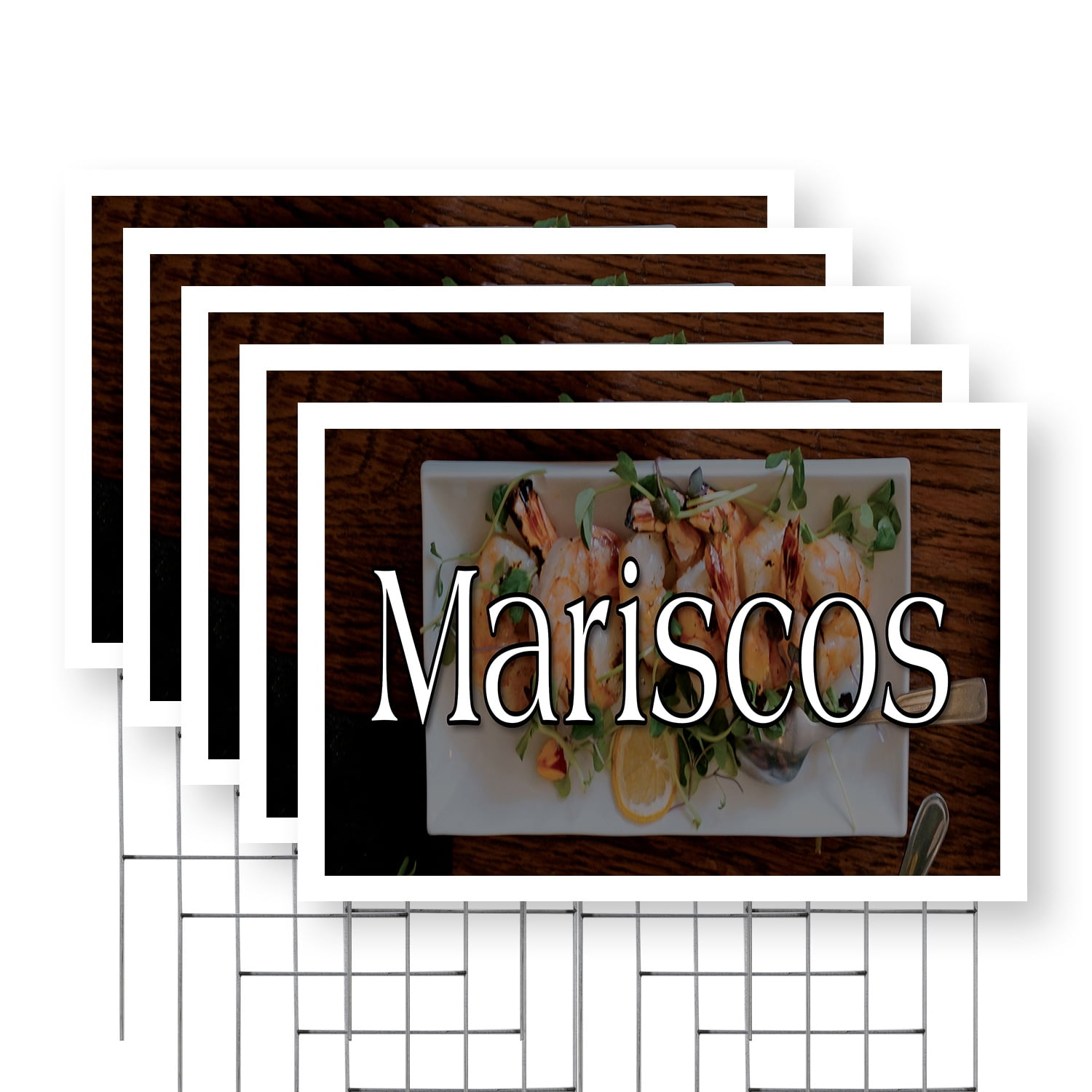 Mariscos Yard Sign 5 Pack of 24 Inch x 36 Inch Single Sided ...