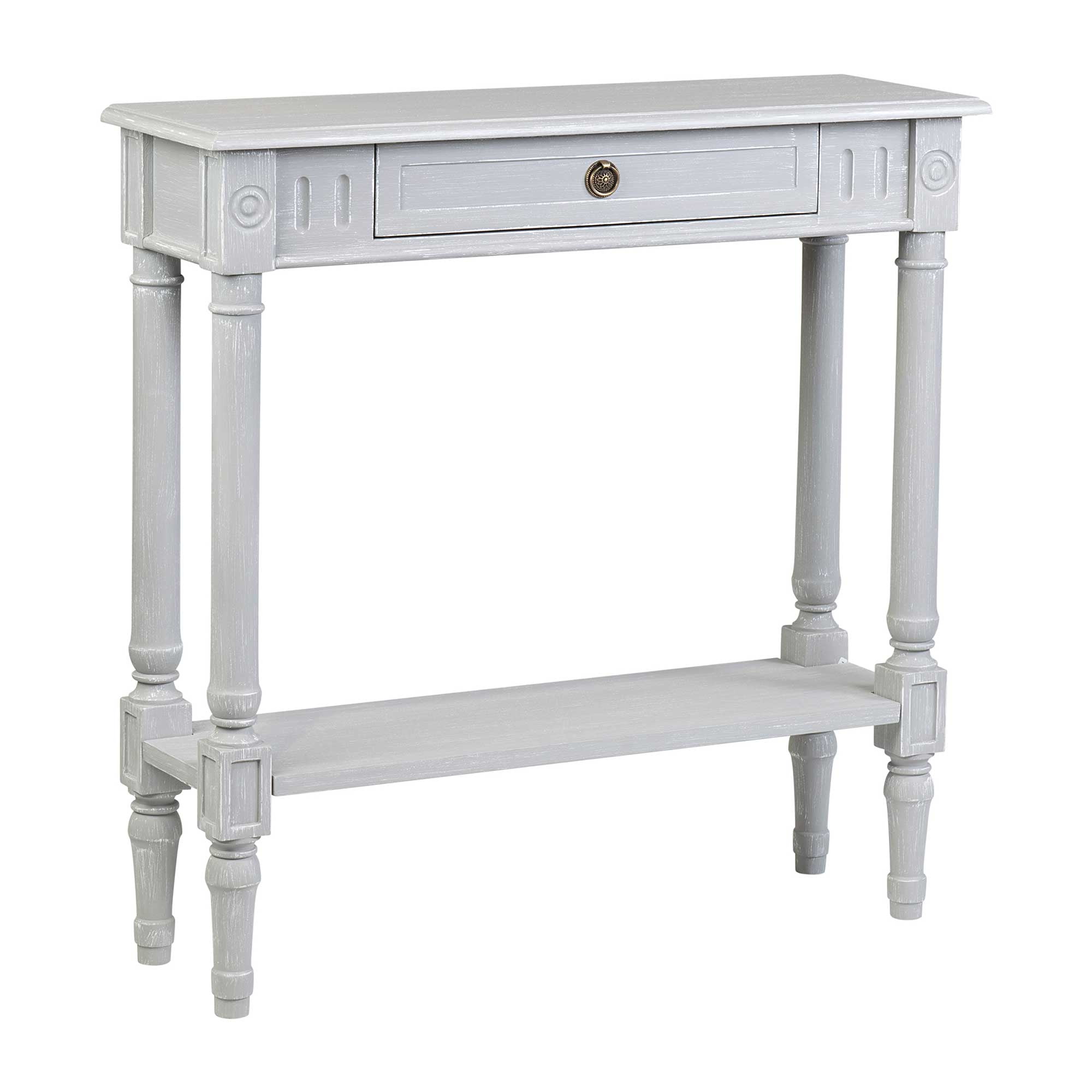 Marisol 31.5" Wide Light Gray Solid Wood Rustic 1-Drawer Entryway ...