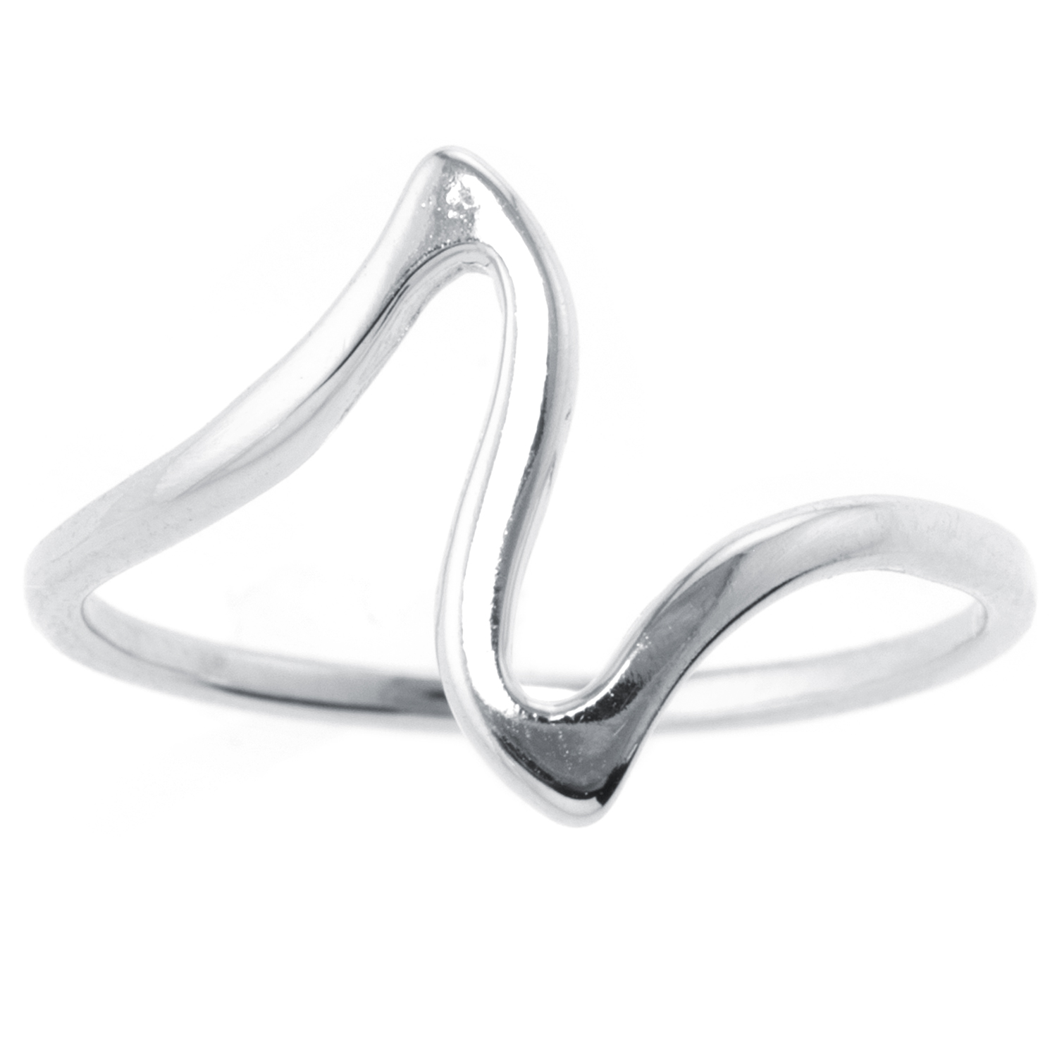 Marisol & Poppy Abstract Z Shape Ring in Sterling Silver for Women ...