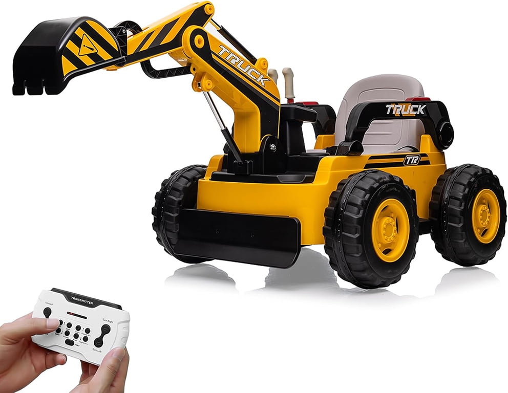 Maritcute 12V Kids' Ride-On Excavator Digger Truck with Remote Control ...