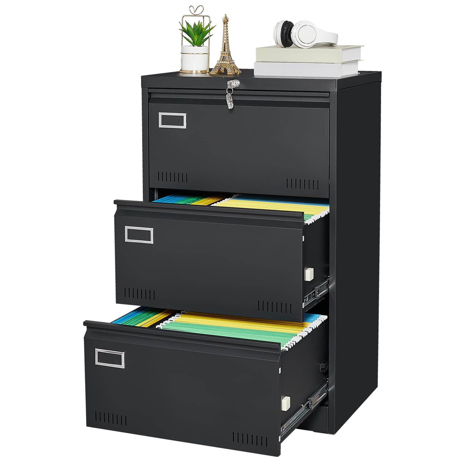 Maritcute 3-Drawer Lockable File Cabinet: Metal Lateral Filing System ...