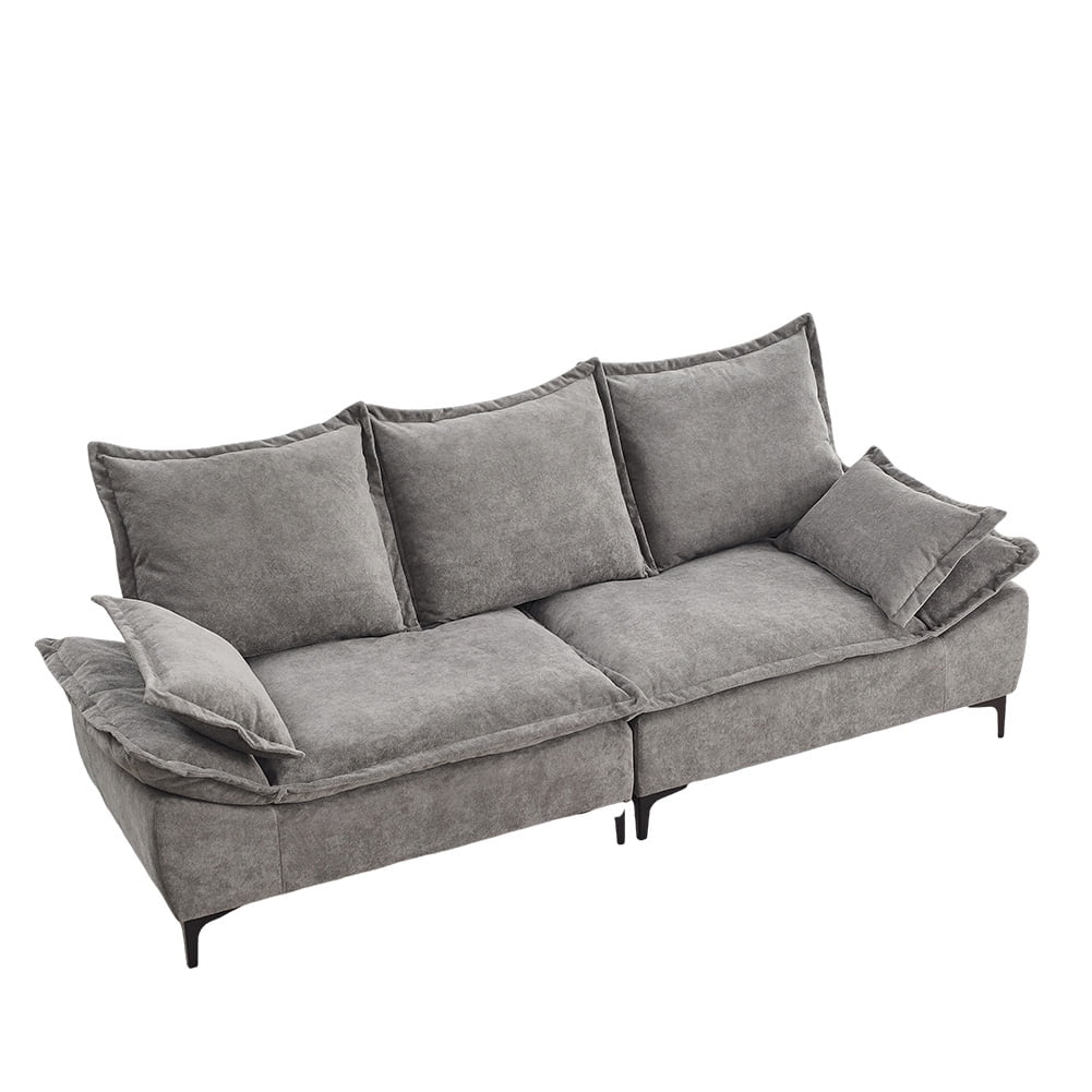 Maritcute 3 Seater Couches, Mid Century Modern Sofa With Wood Frame, 2 ...