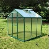 Maritcute 6'x6'Walk-In Polycarbonate Greenhouse | Elevated Galvanized ...