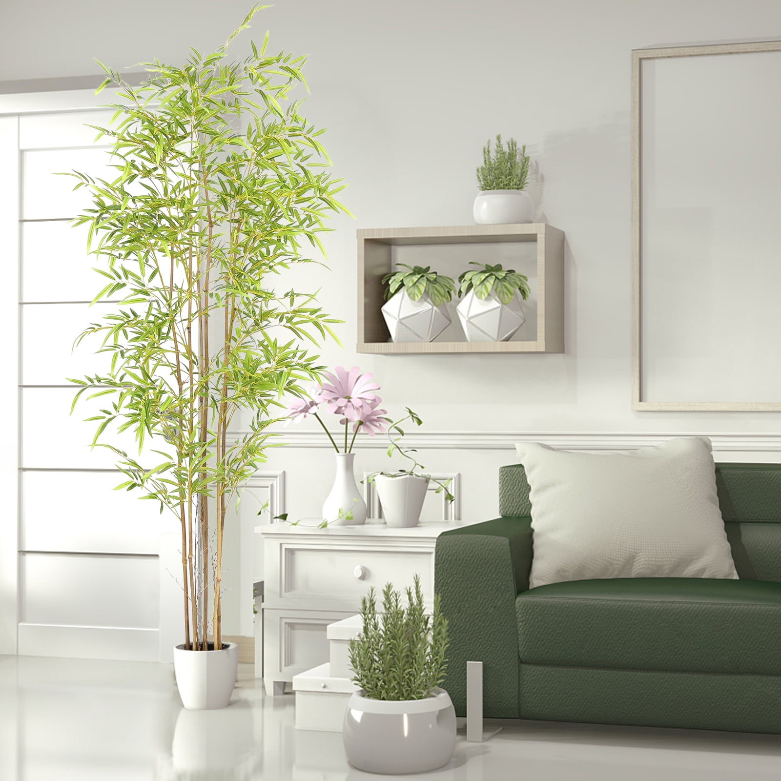 Maritcute 71“ Bamboo Tree Artificial , Artificial Bamboo Tree with Real ...