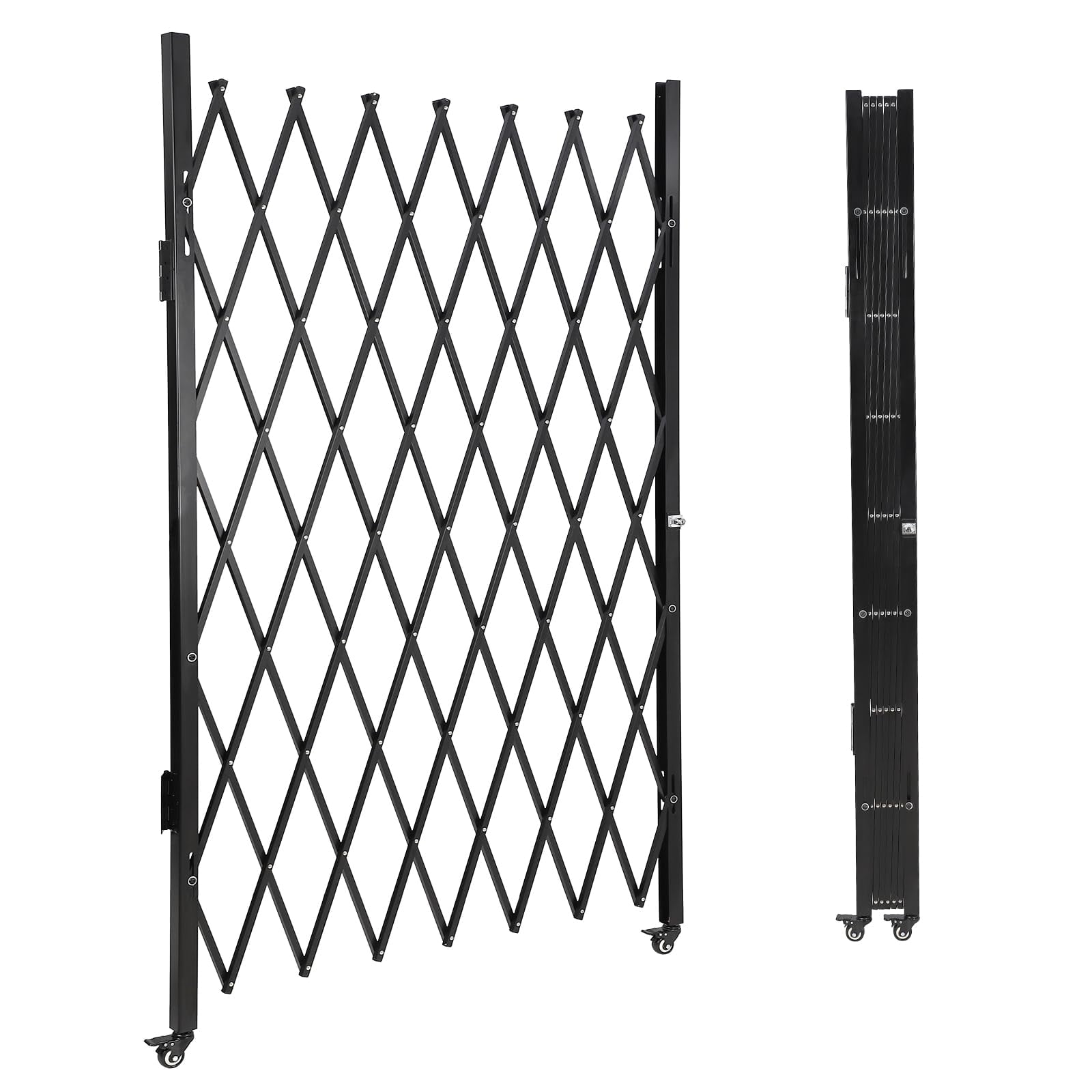 Maritcute 85" H x 95" W Folding Security Door - Single Steel Accordion ...