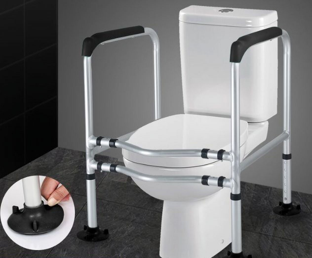 Maritcute Adjustable Toilet Safety Rails - Metal Hand Rails for Elderly ...