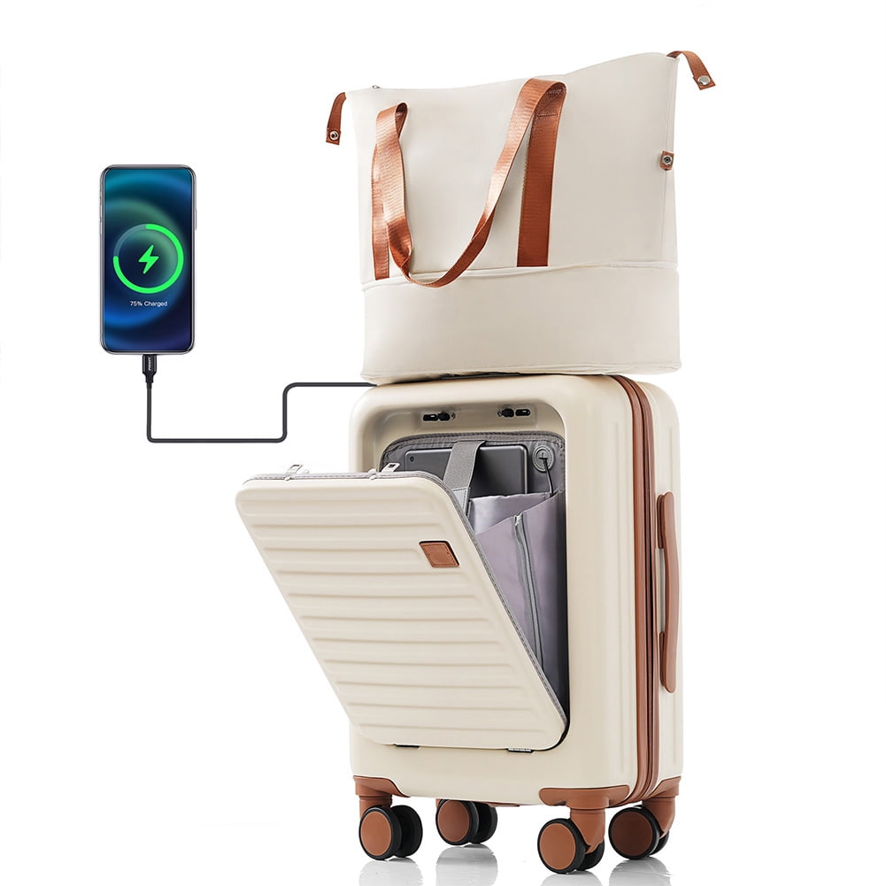 Maritcute Luggage Set With Expandable Travel Bag, 20 Inch Front Opening ...