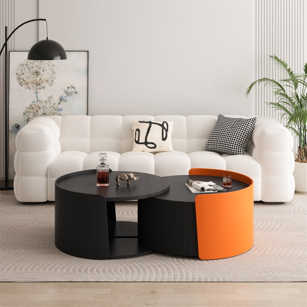 Maritcute Round Nesting Coffee Table For Living Room, Modern Side ...