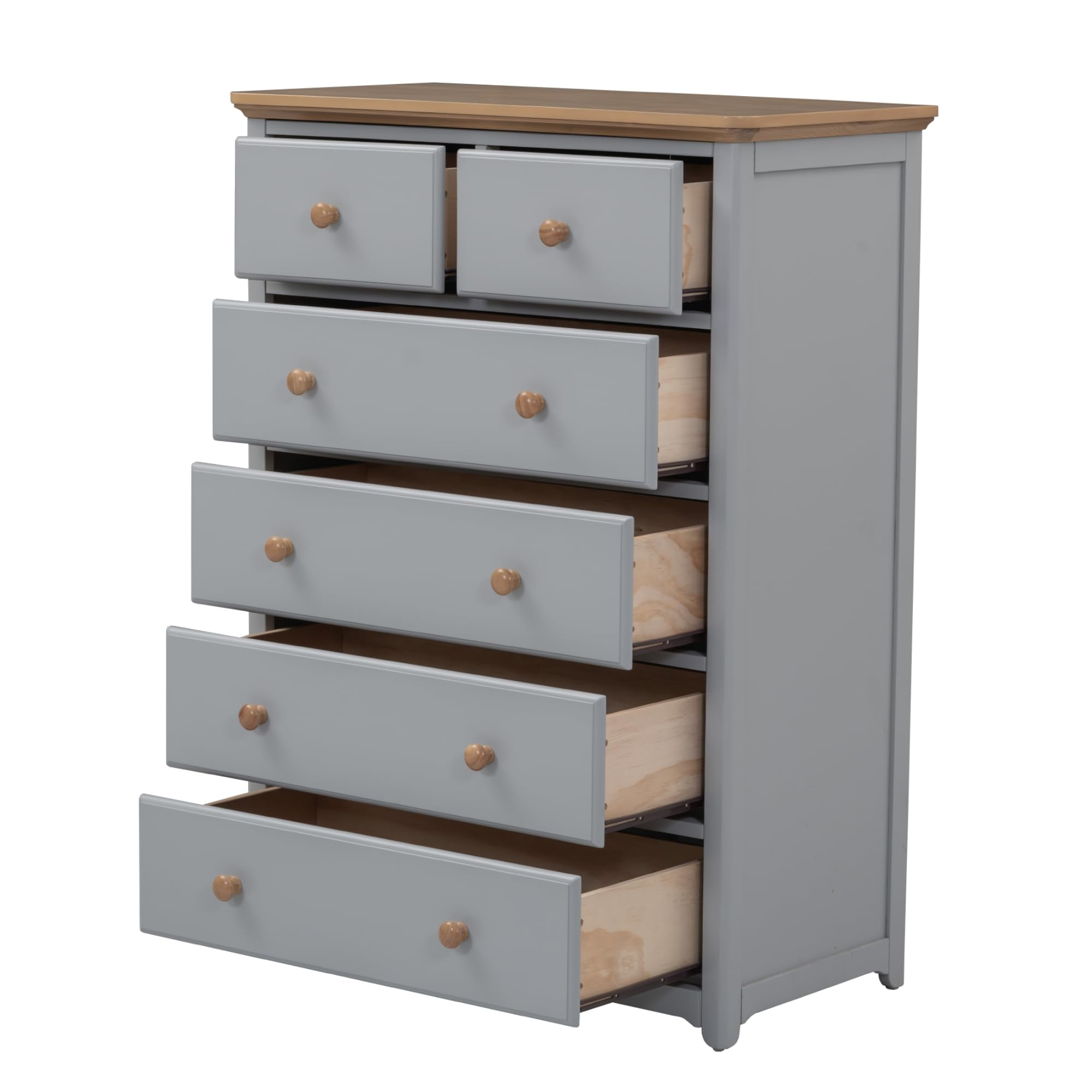 Maritcute Rustic Wooden Chest With 6 Drawers Wood Tall Chset Storage ...