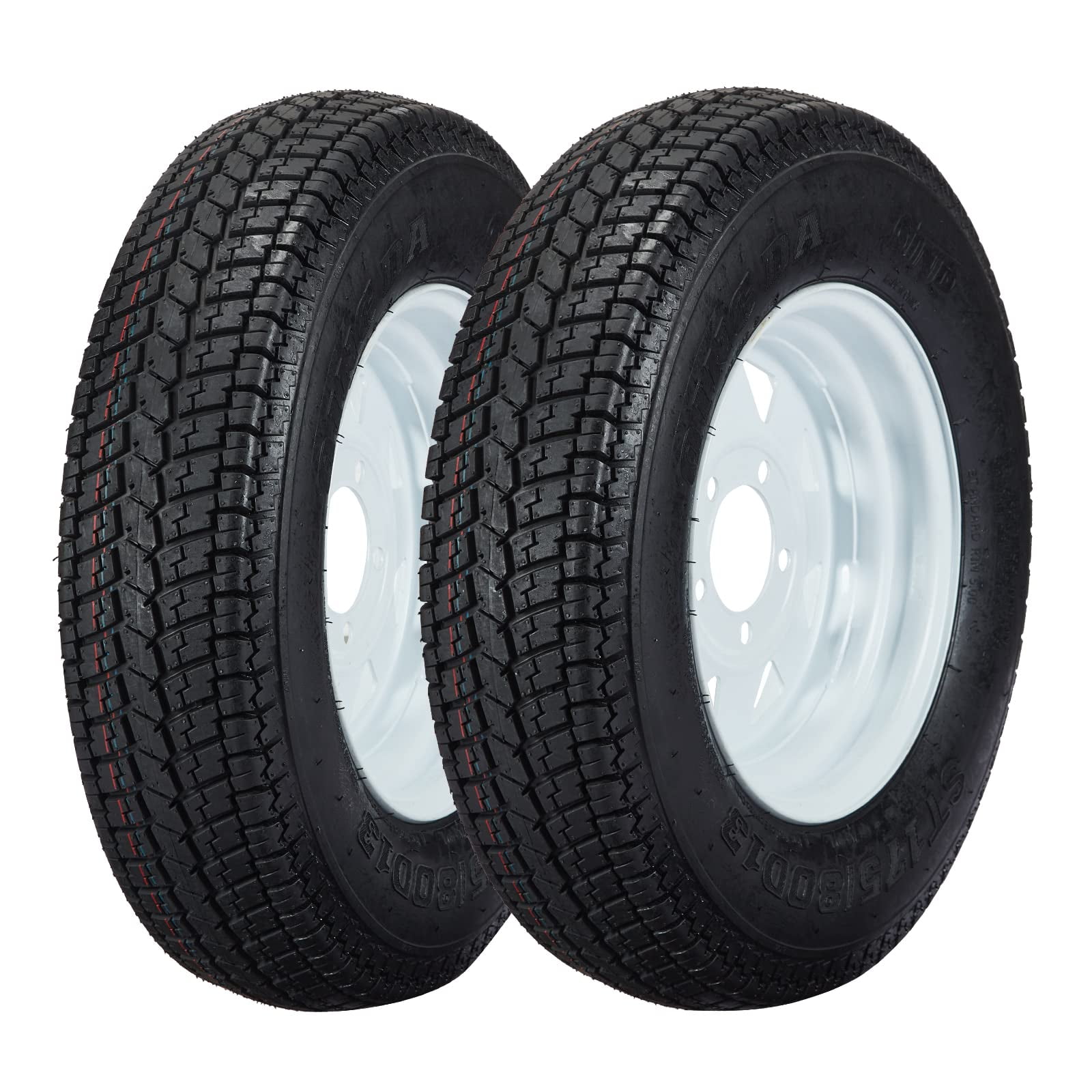 Maritcute Set of 2 Trailer Tires Rims ST175/80D13 175 80 13 Tire 5 Lug ...