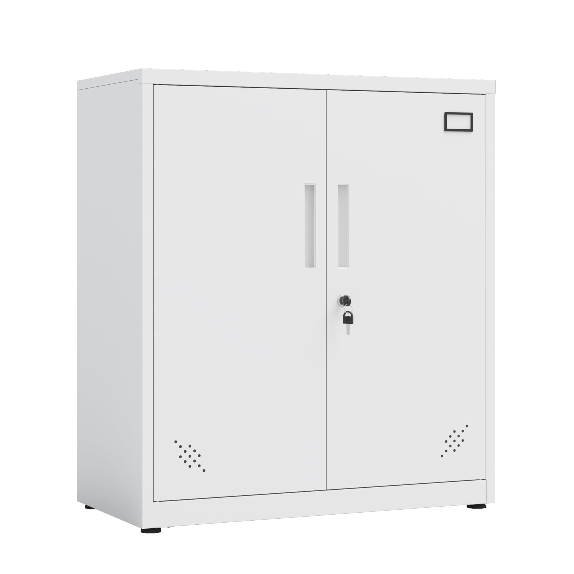 Maritcute Steel Storage Cabinet With 4 Partitions 2 Doors 5 Storage ...