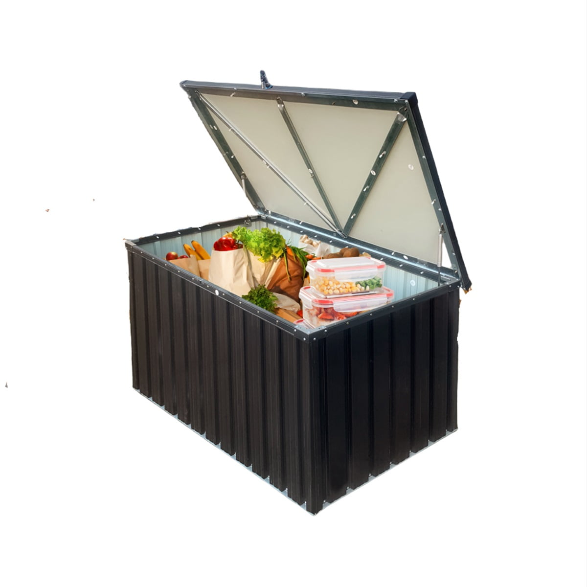 Maritcute Weatherproof Metal Deck Box - Outdoor Storage with Hydraulic ...