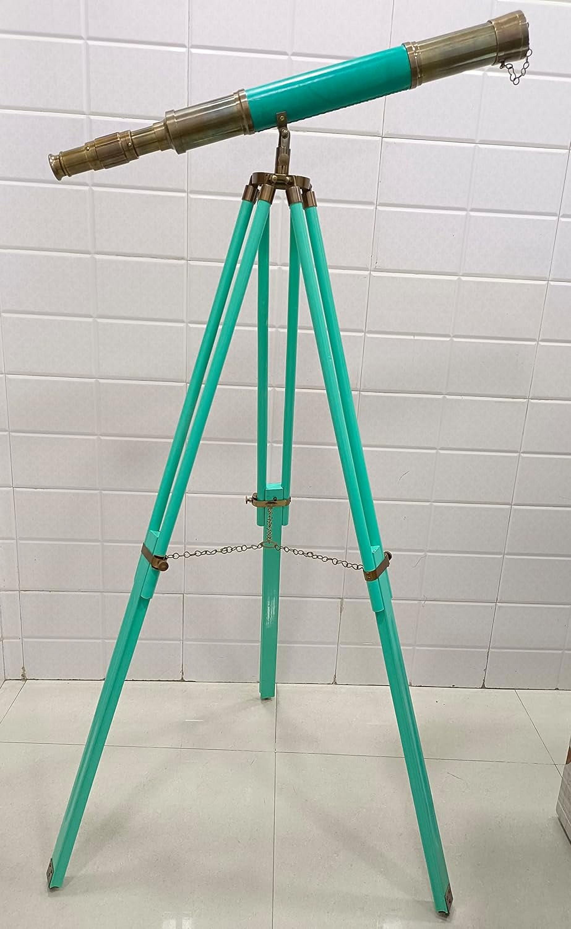 Maritime Antique Brass Telescope Sea Green Big Ship Handmade Sailor ...