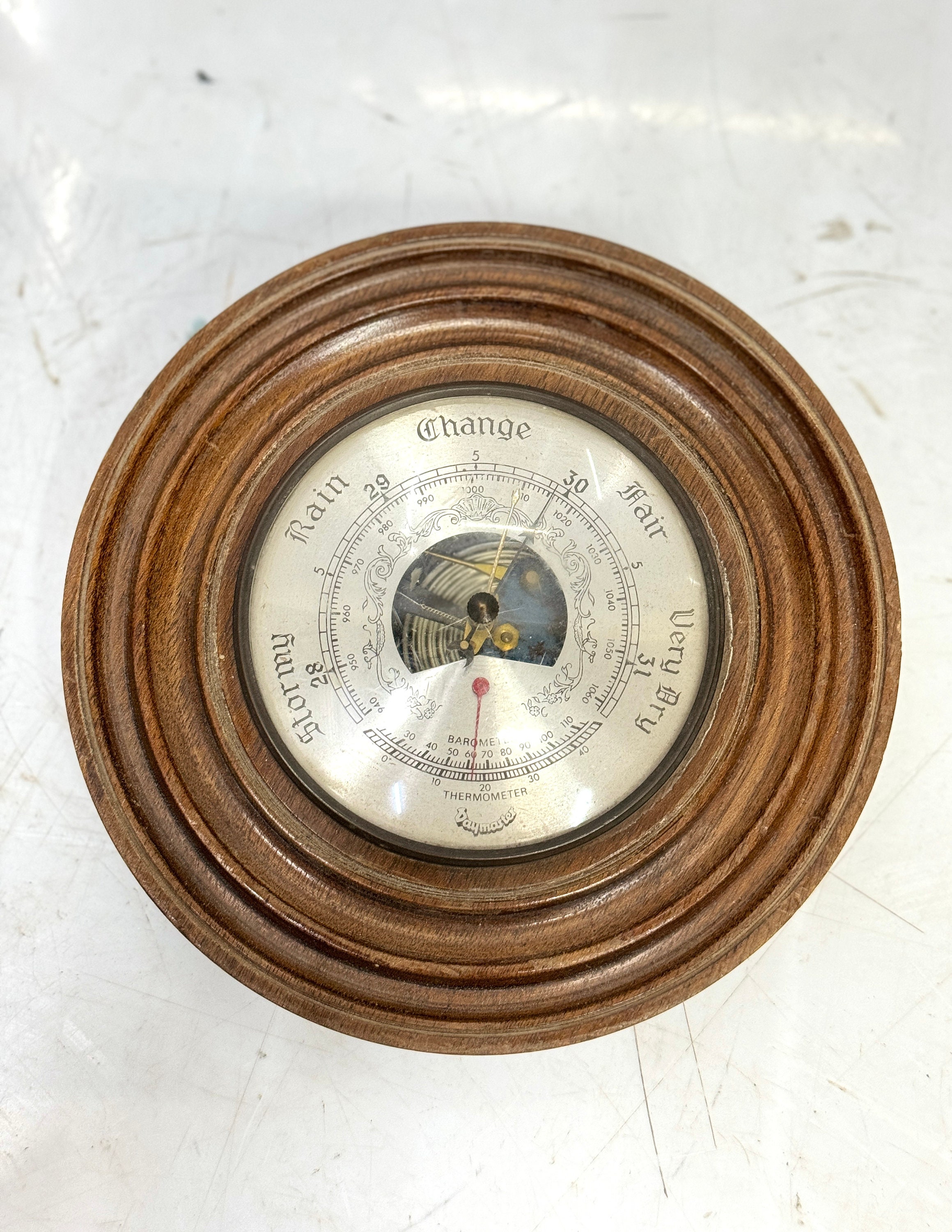 Maritime Antique Stormy Rain Change Fair Daymaster Thermometer Wooden ...