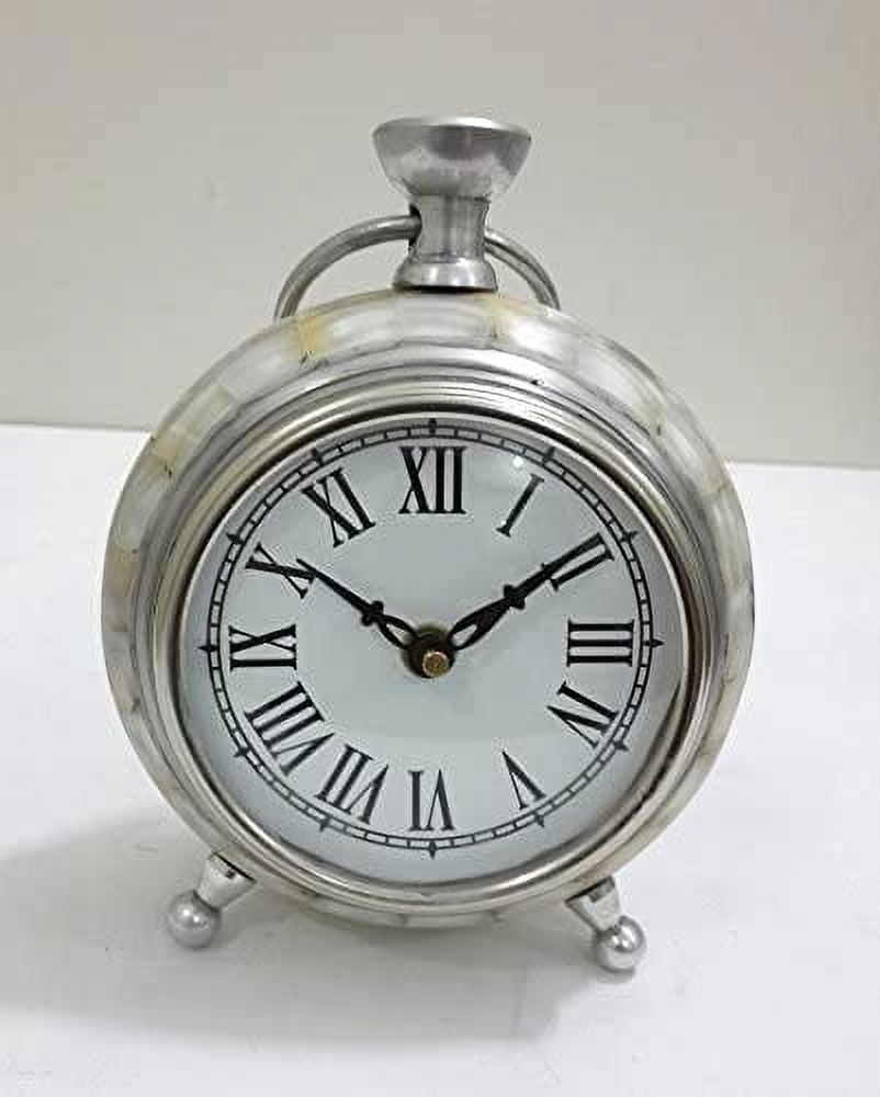 Maritime Chrome desk clock Nautical Table Clock 4" Diameter vintage ...
