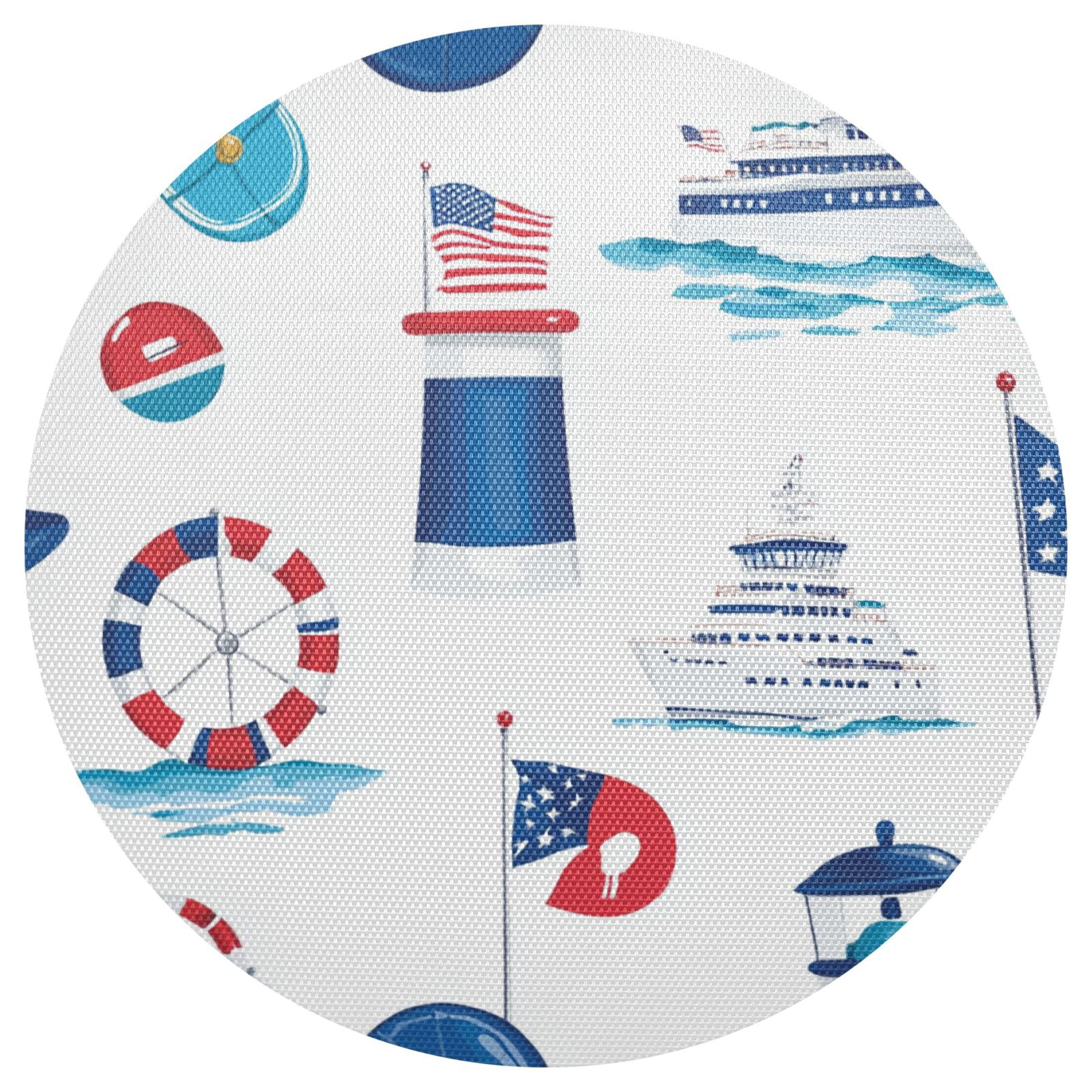 Maritime Elements Design 15.4in Diameter PVC Plate Mat, Heat-Resistant ...